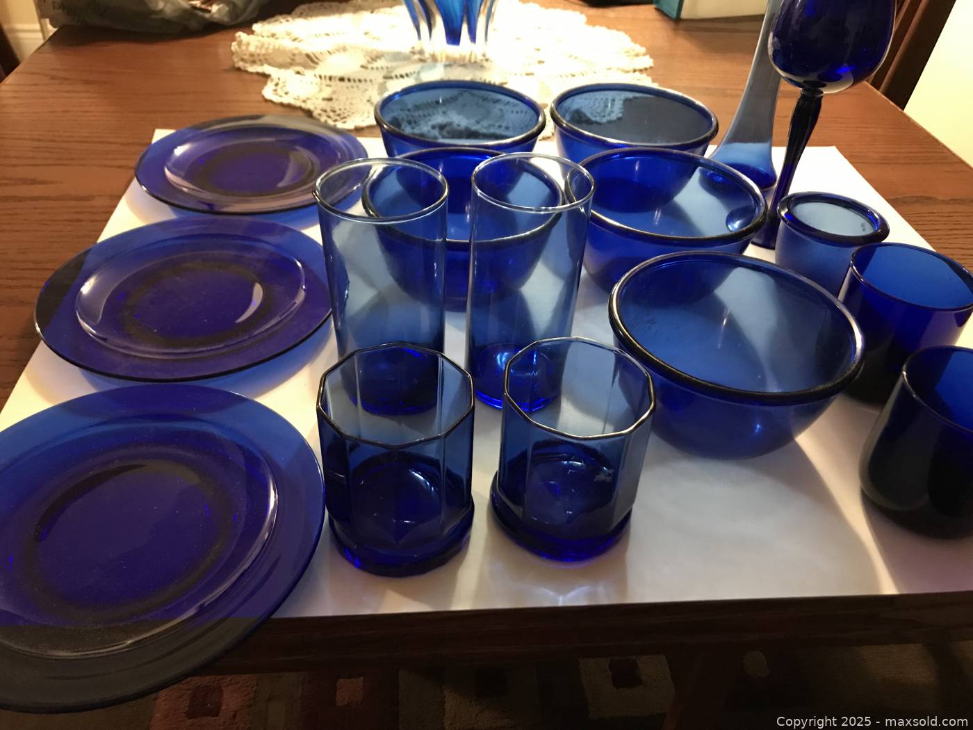 Cobalt Blue Glass Dinnerware & Drinkware Mixed Lot, ~17 pcs | Oshawa ...