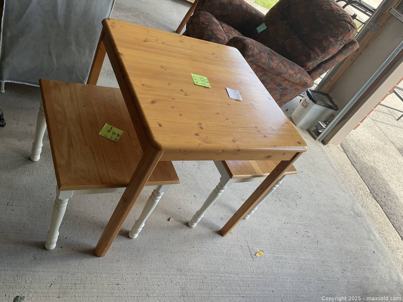 Set of 2 Wooden Table and 2 square tables | London (Ontario, Canada ...