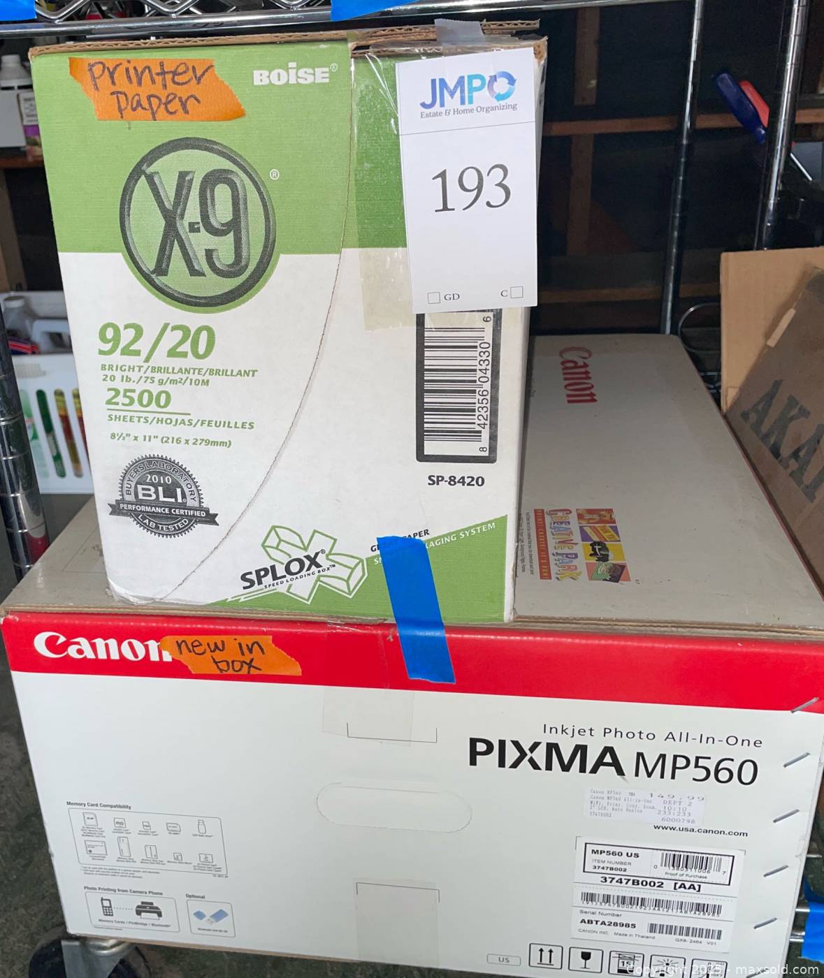 NIB Pixma Inkjet and Case of paper | Sunnyvale (California, USA ...