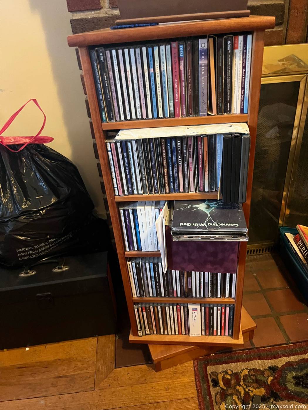 Lot of CDs with Wooden Rotating Media Tower | Washington (District of ...