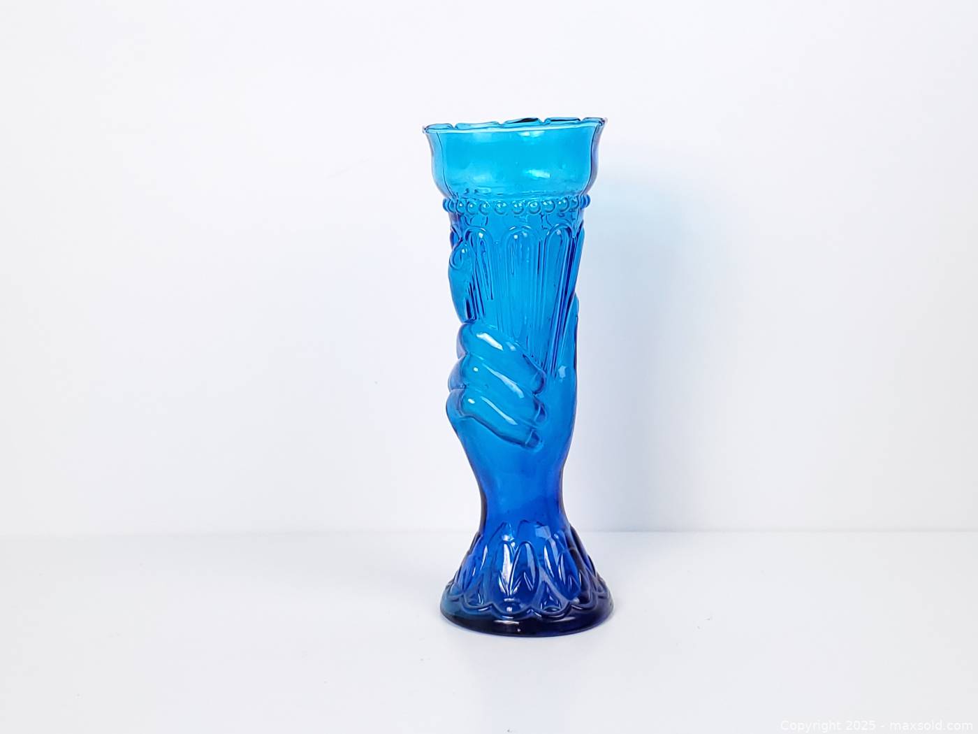 Antique Tall Cobalt Blue Glass Hand Vase "Statue of Liberty Torch ...
