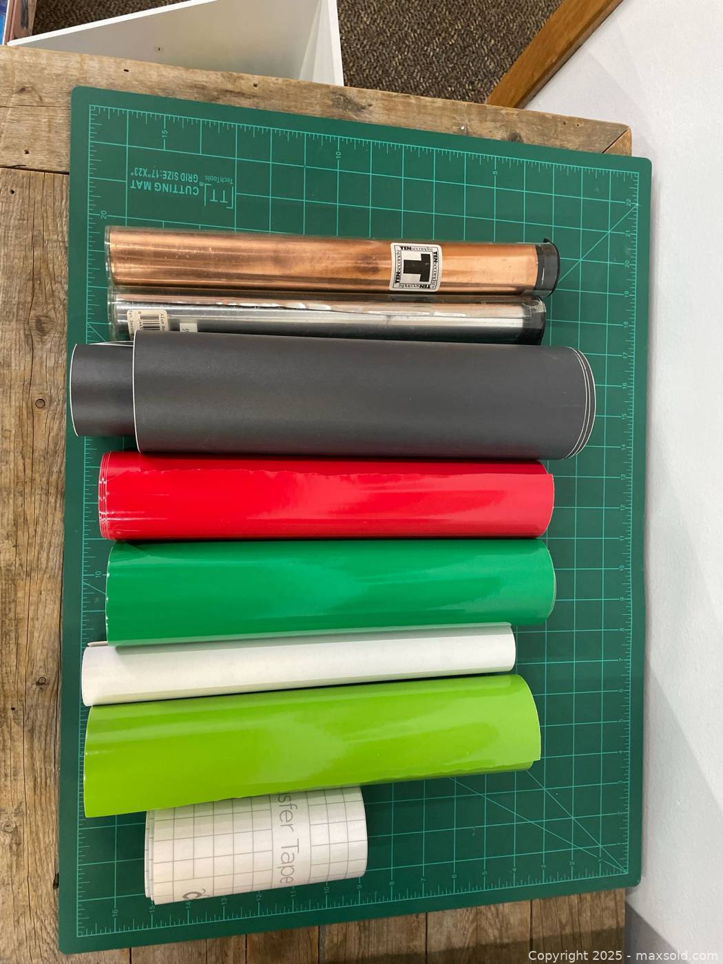 Cutting Mat and Assorted Craft Rolls: Adhesive Vinyl, Metal Foil ...