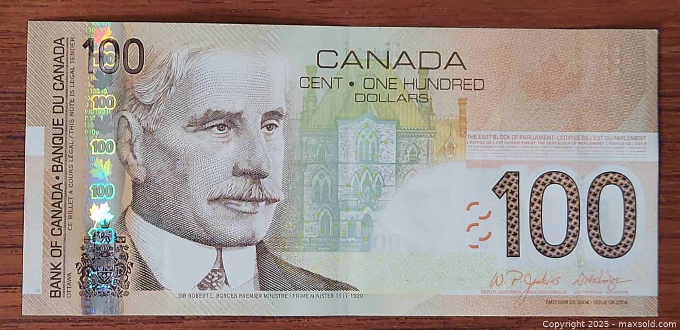2004 Canadian One Hundred Dollar Bill | Pelham (Ontario, Canada) SELLER ...