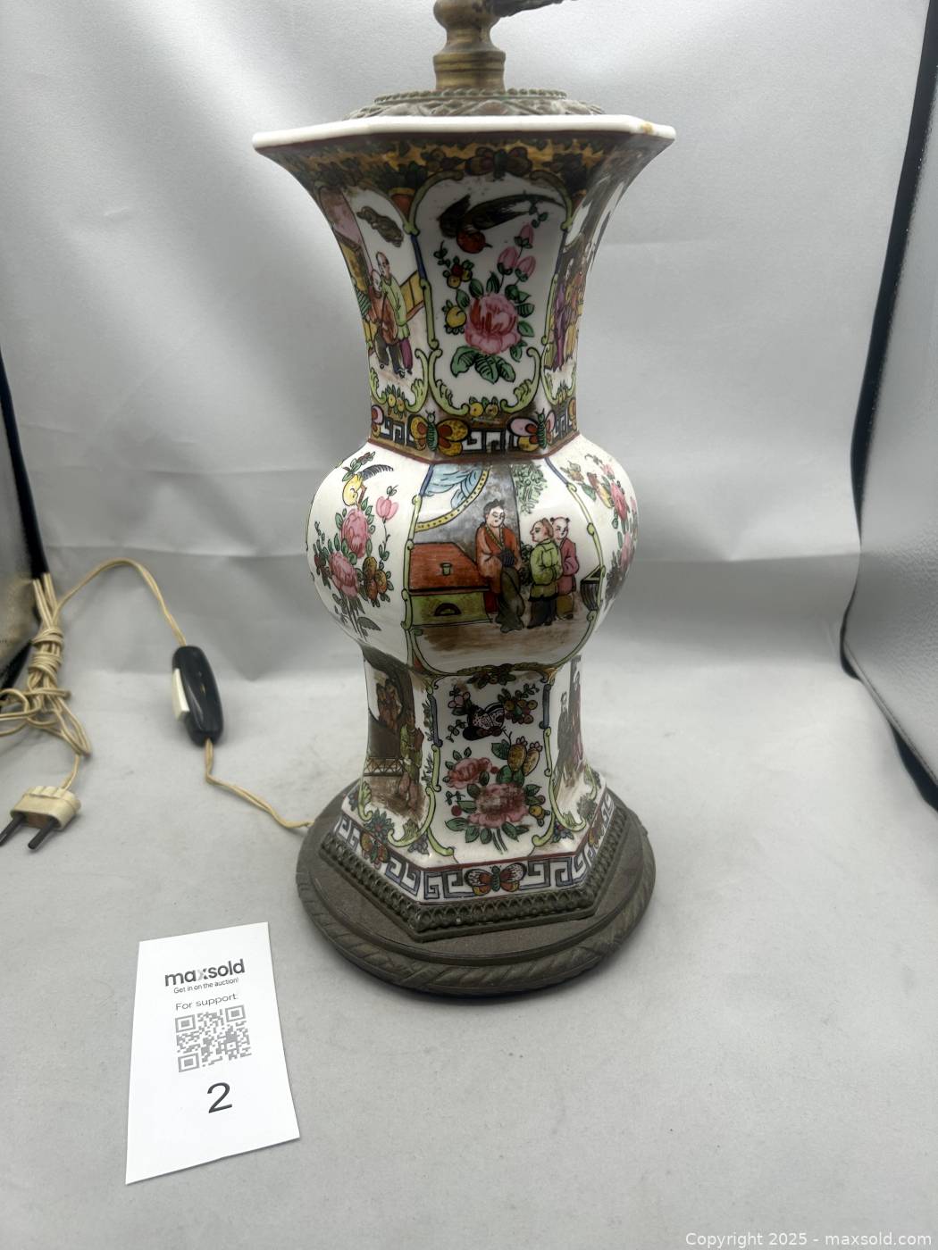 Qing Chinese Famille Rose Gu Form Vase Converted Lamp | Los Angeles ...