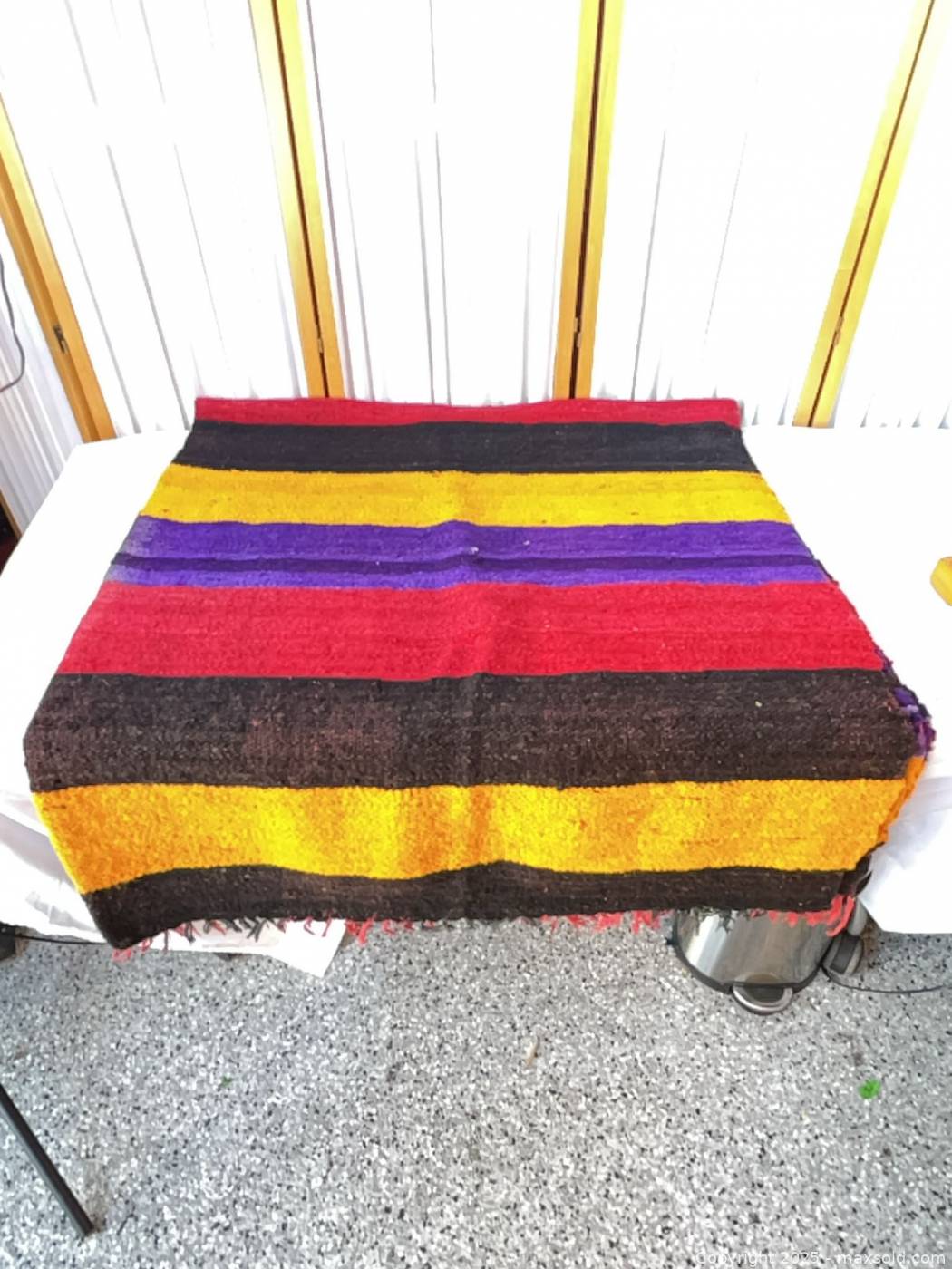 Turkish Kilim Flat Rug, Multicolor Stripes, 80x100 in | Campbell ...