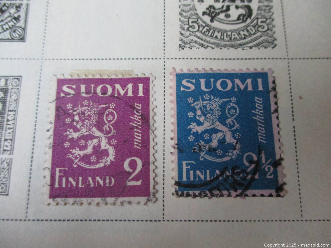 ANTIQUE LOT OF FINLAND STAMPS ON PAGES FROM SCOTT ALBUM | Prince Edward ...