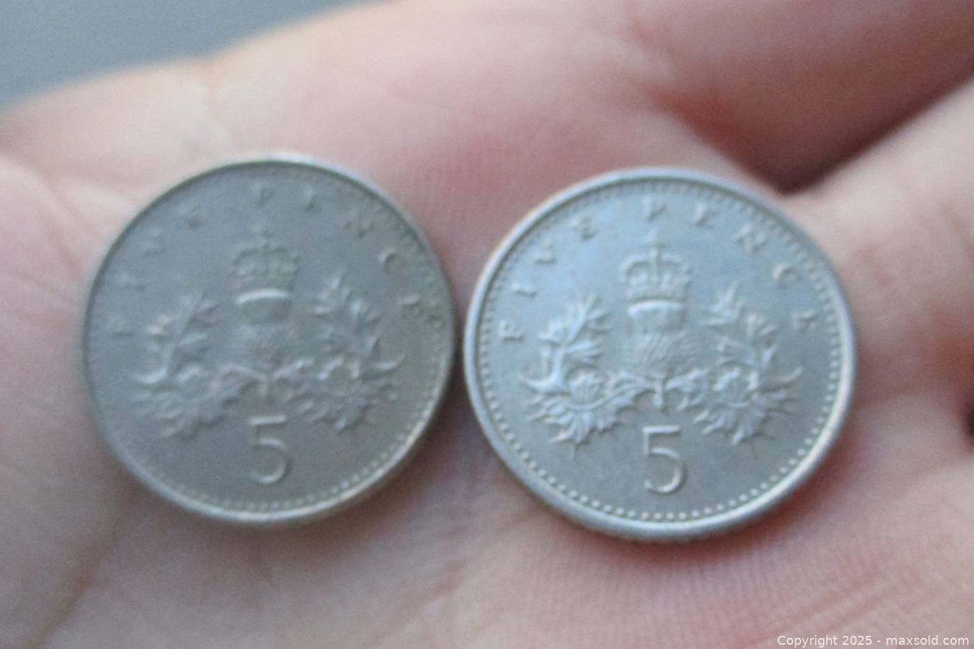 VINTAGE PAIR ENGLISH FIVE PENCE QUEEN ELIZABETH II COINS 1996 | Prince ...