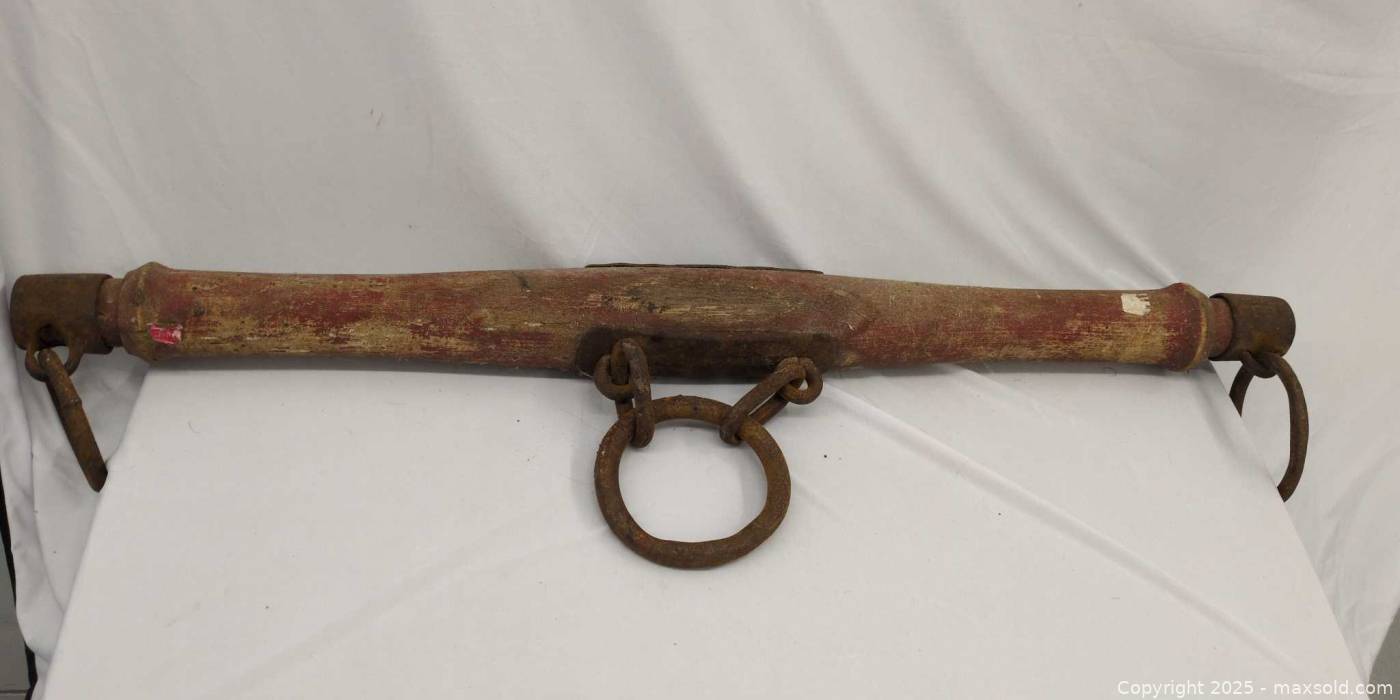 Decorative Wooden Harness Yoke / Singletree, Hardwood & Iron, 34–36 in ...