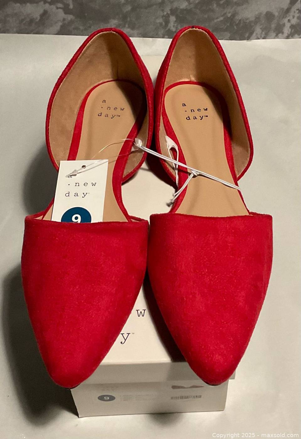 A New Day Women's Size 9 Red Pointed-Toe Slip-On Flats | Norwood ...