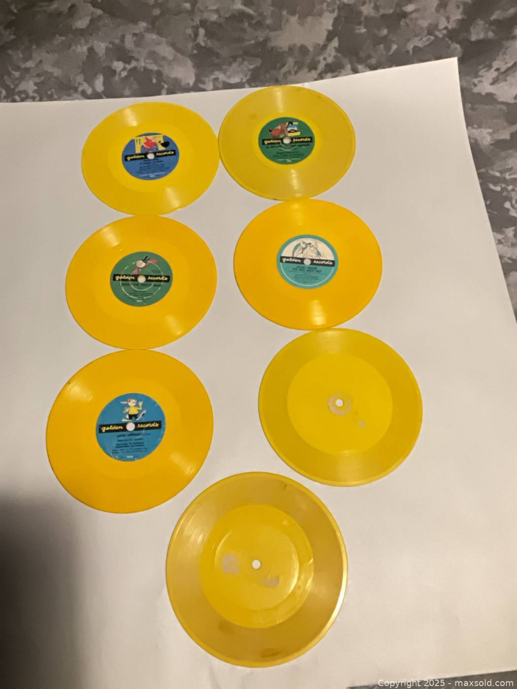 Set of 7 Yellow Children's Vinyl 45rpm Singles | Norwood (Pennsylvania ...
