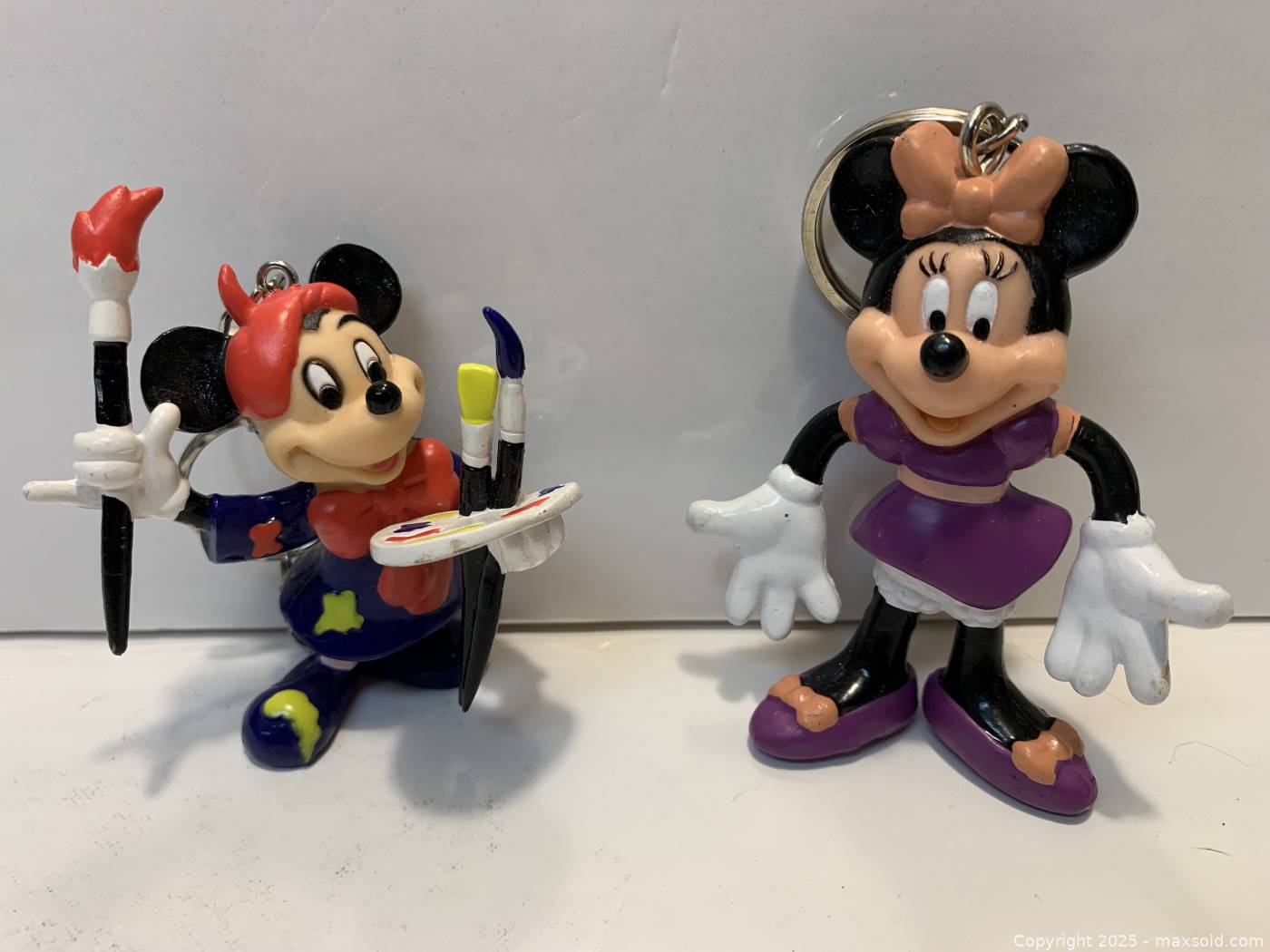 Disney Keychain Figurines Lot — Minnie & Painter/Sorcerer Mickey | New ...