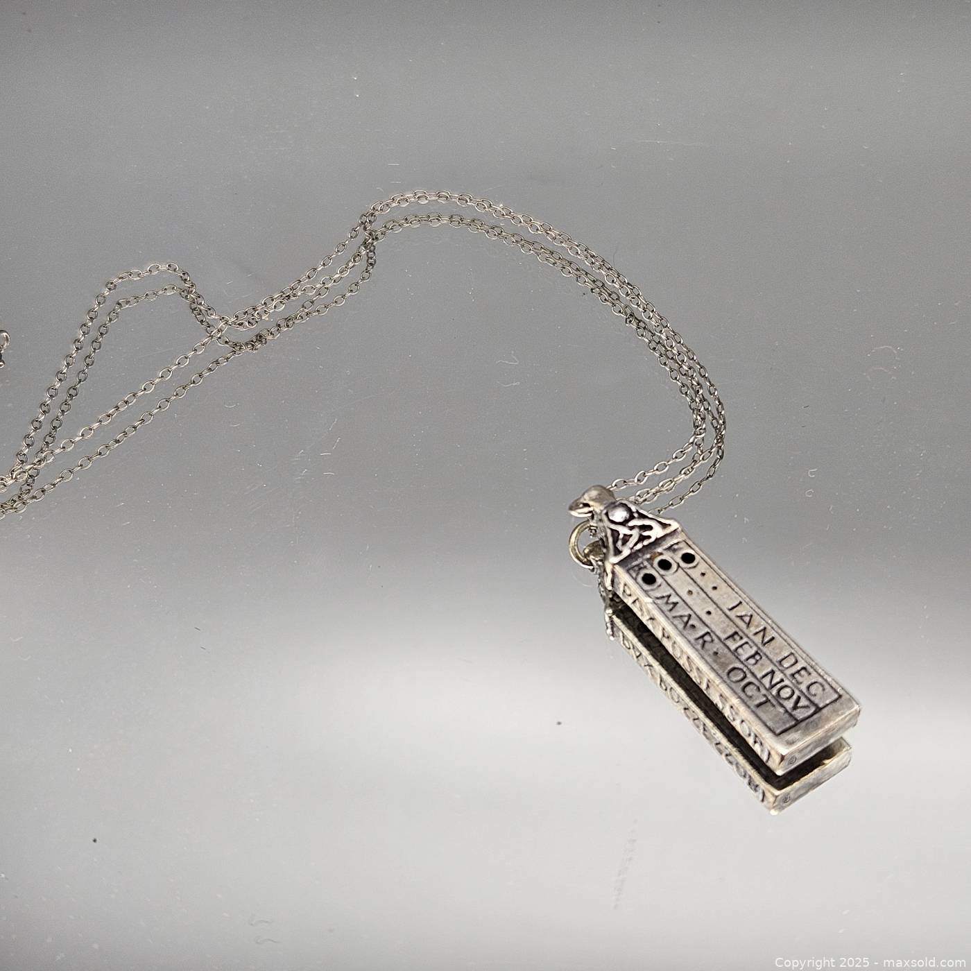 Silver-Tone Hinged Perpetual Calendar Pendant Necklace, 16 in | Hatboro ...