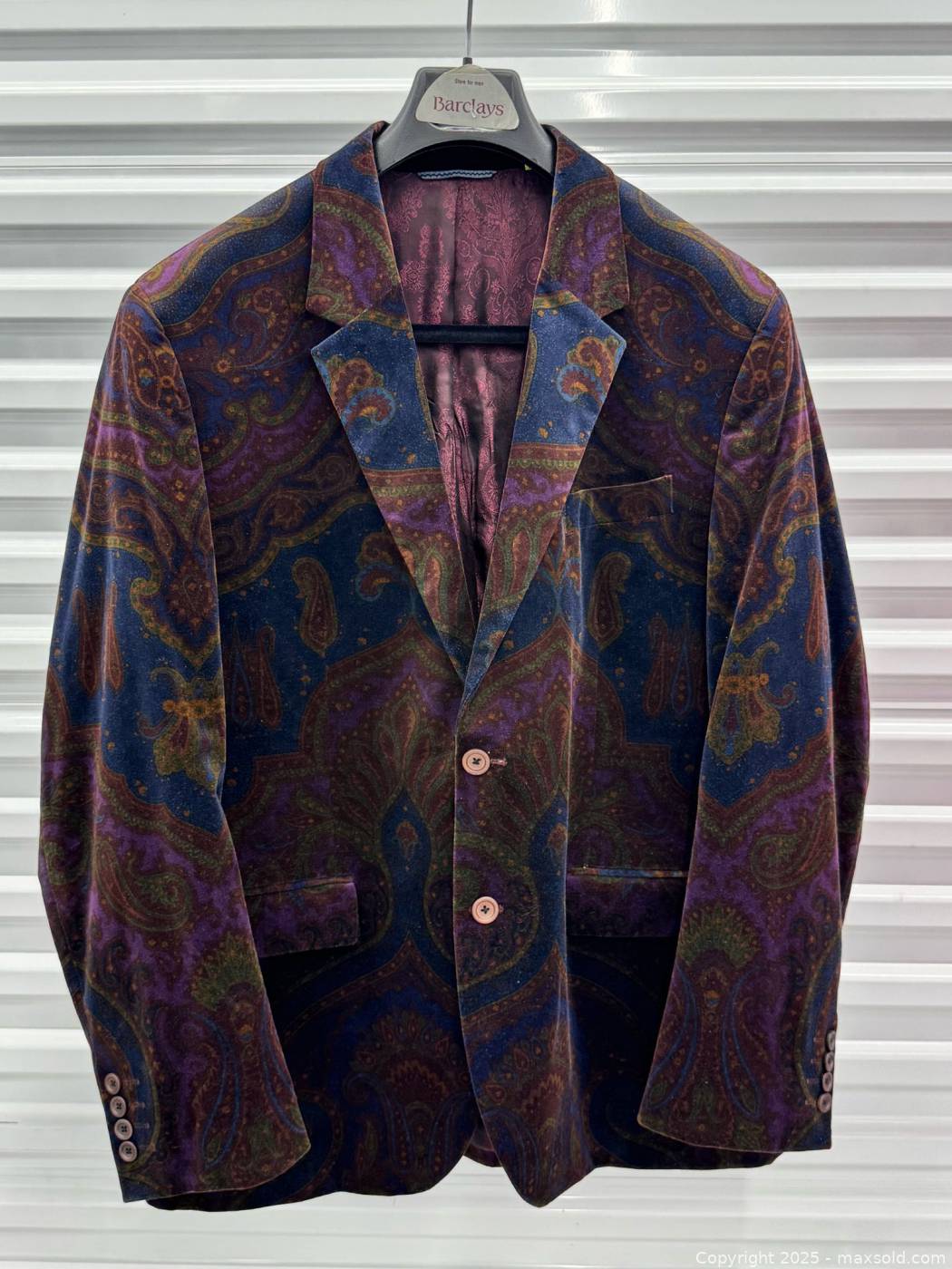 Robert Graham Velvet Paisley Pattern Print Men’s Blazer Jacket sz42 ...
