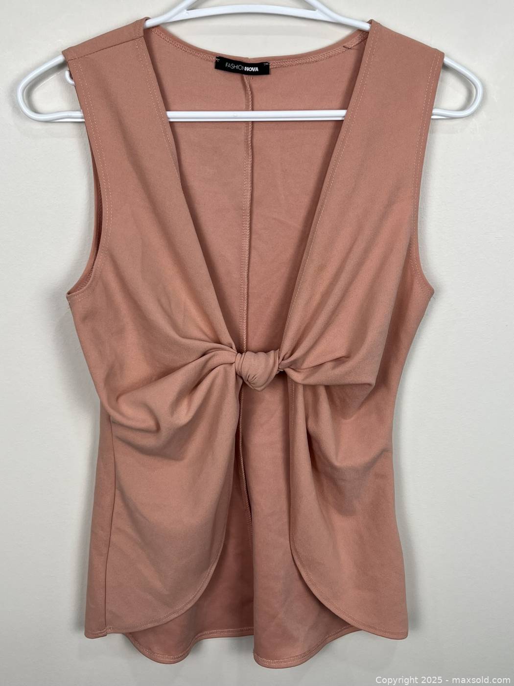 Women's Fashion Nova Pink Knot Sleeveless Top, Size S | Cobourg ...