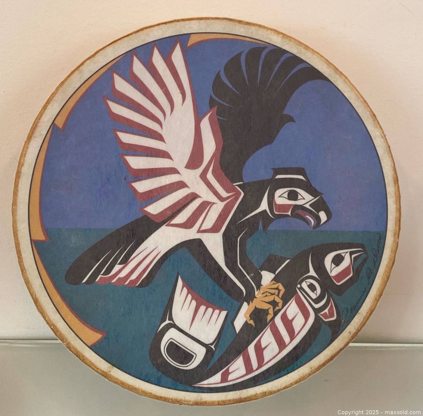 Vintage Hand Crafted Haida First Nations Shaman Hand Drum Signed ...