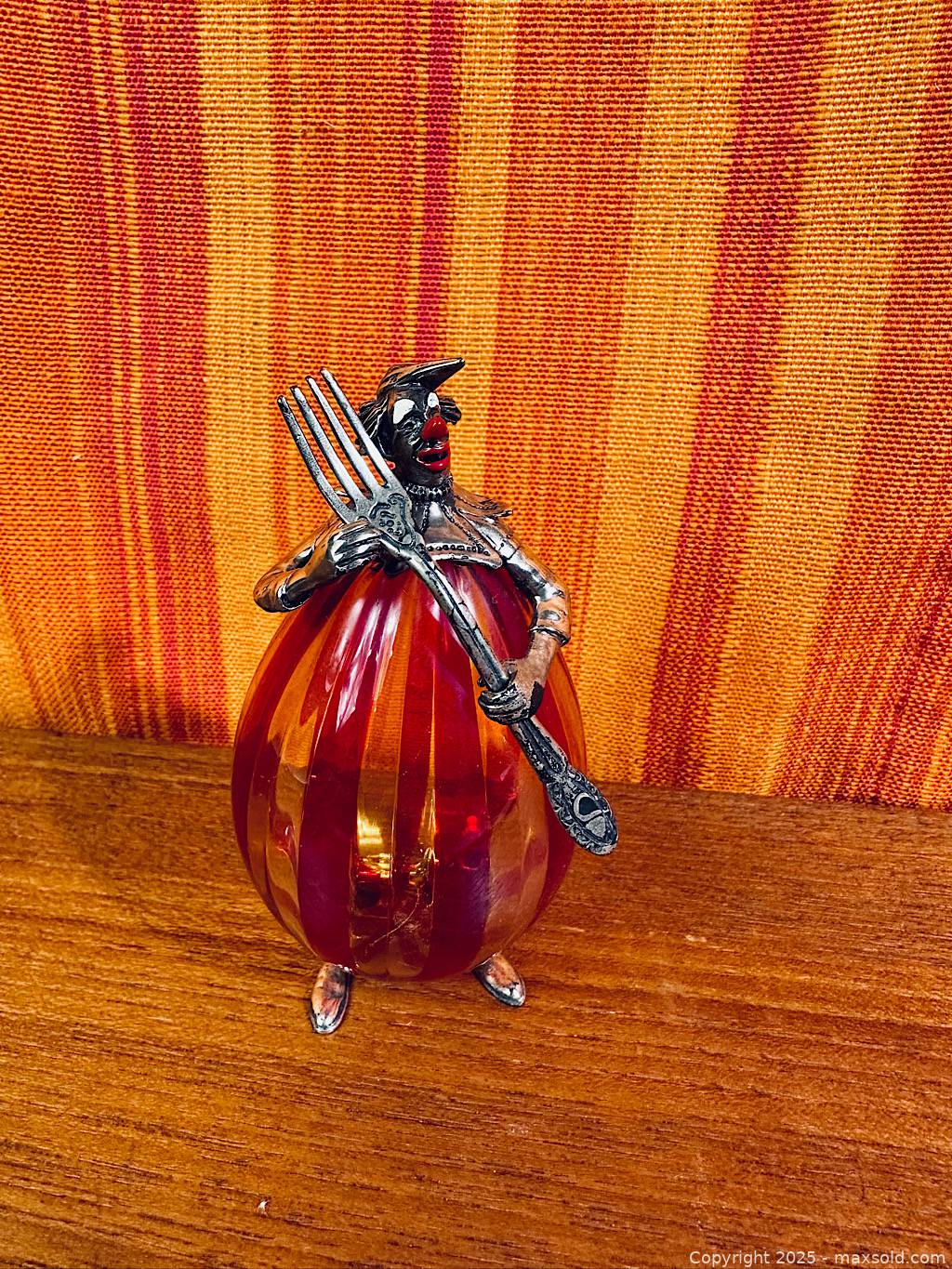 Vintage Vittorio Angini Art Glass Sterling Silver Clown Sculpture ...