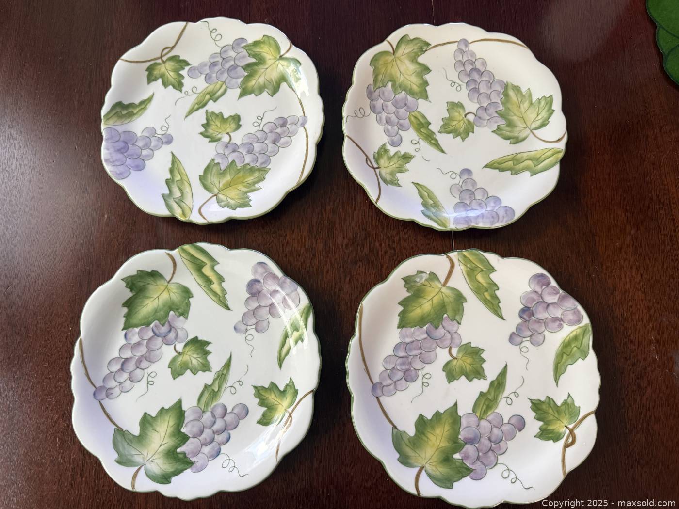 Andrea By Sadek Ceramic Grape Vine Wavy Hand Painted Plate | San ...