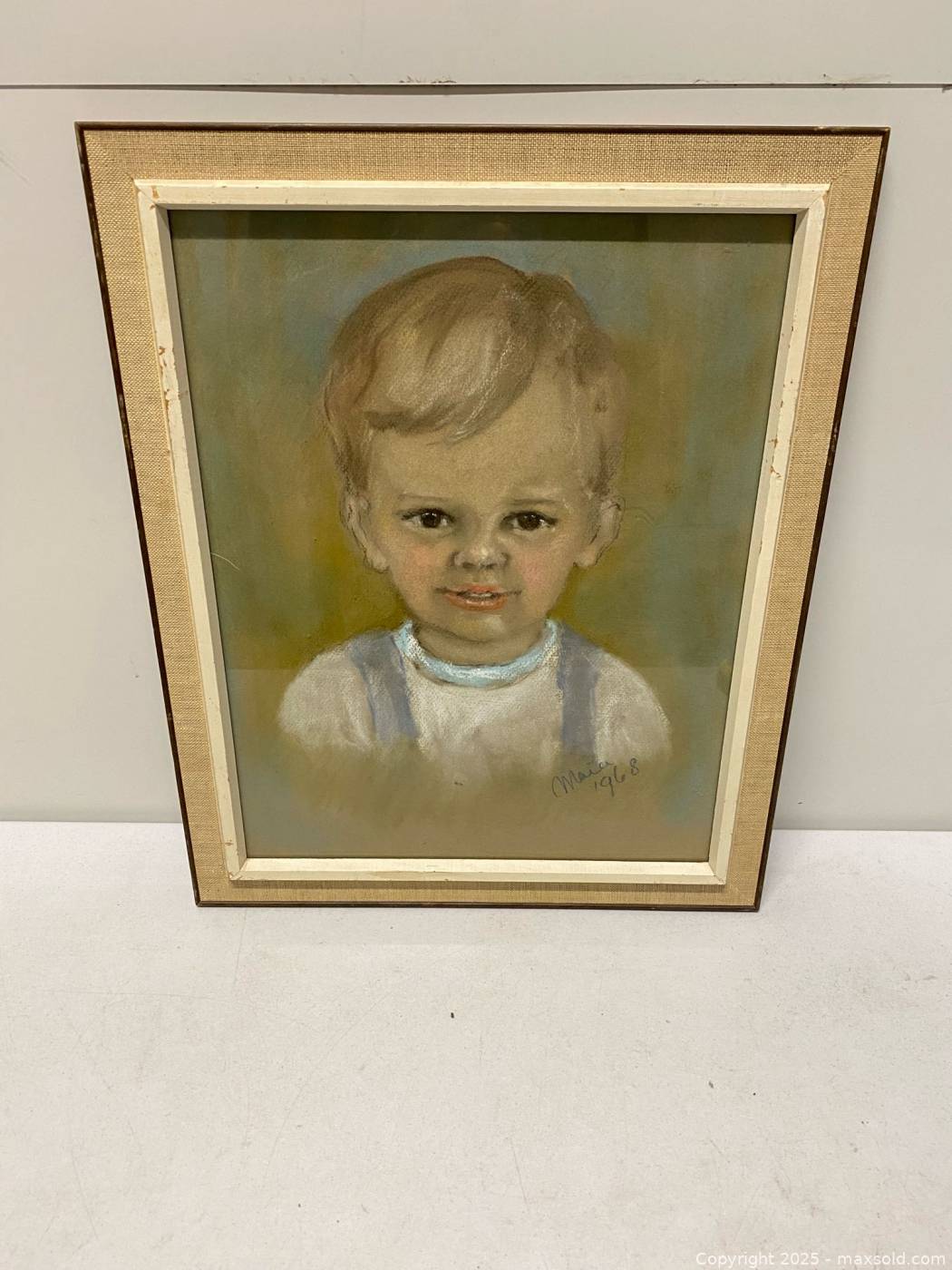 Vintage 1968 Framed Pastel Portrait Signed “Maria” – Hartley’s Picture ...