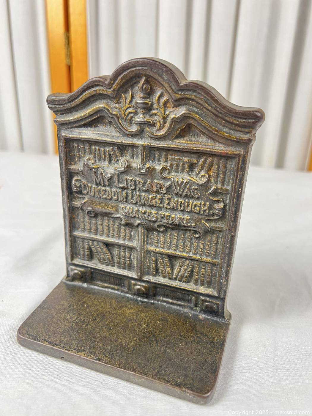 Vintage Bradley & Hubbard Cast Iron Shakespeare Bookend | Campbell ...