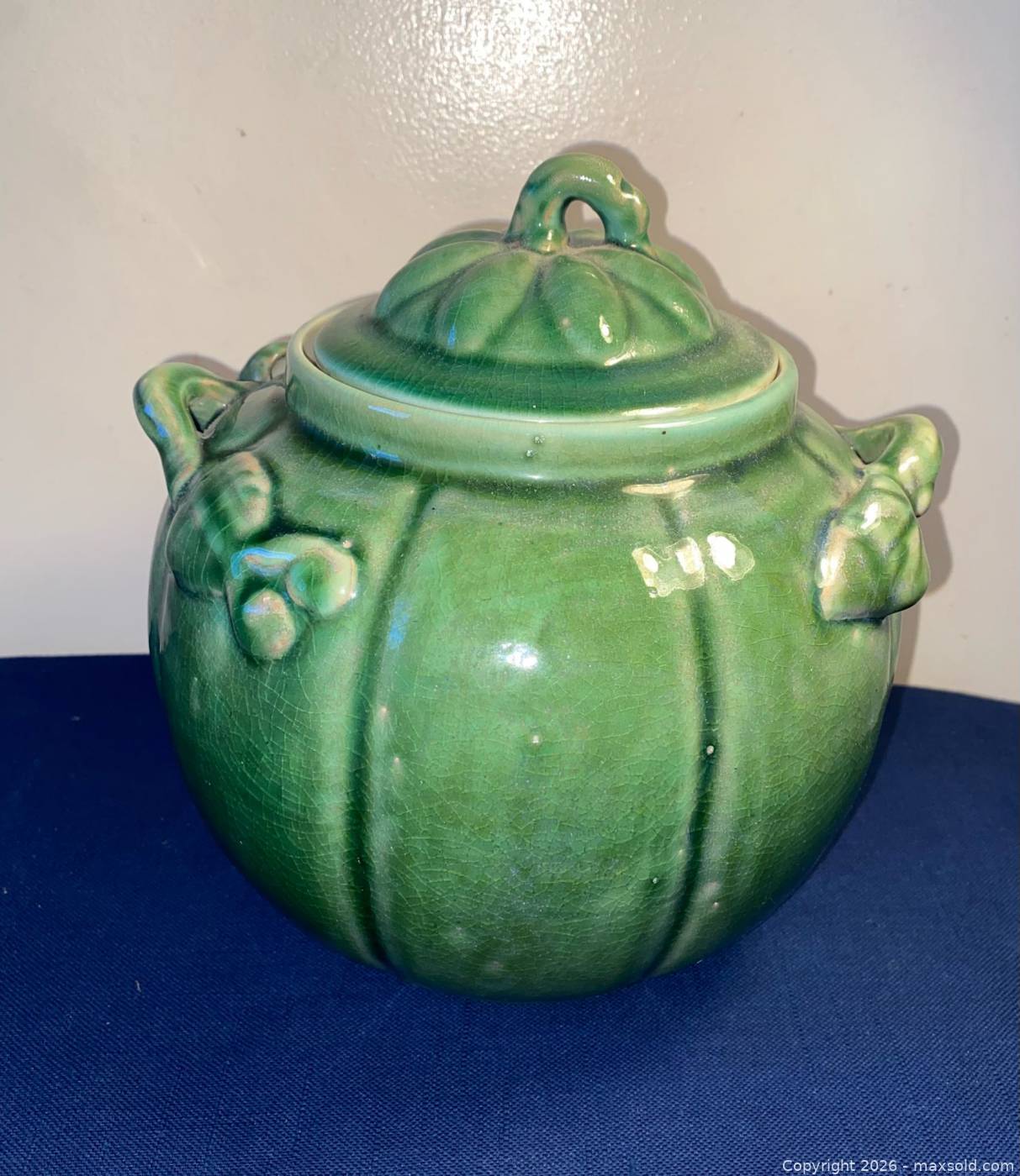 Vintage Green Gourd Squash Pottery | Maxsold