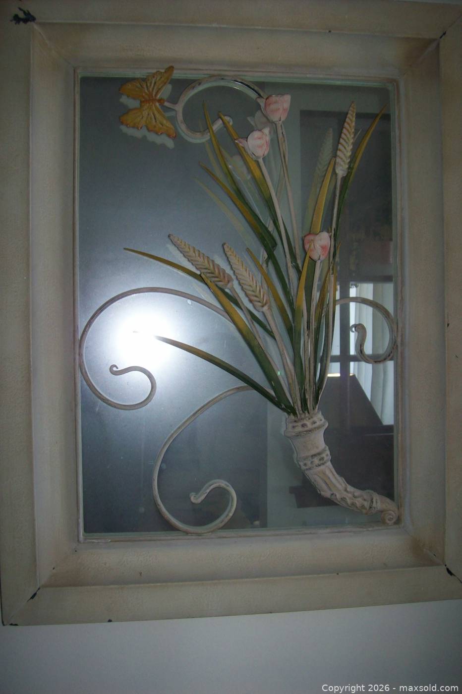Floral Table with matching Mirror - New Distressed | Maxsold