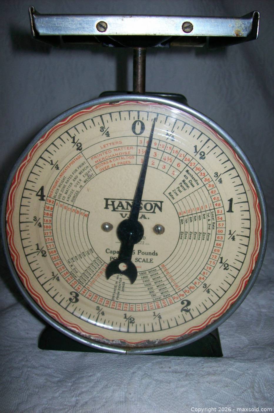 Vintage Hanson USA Postal Scale | Maxsold
