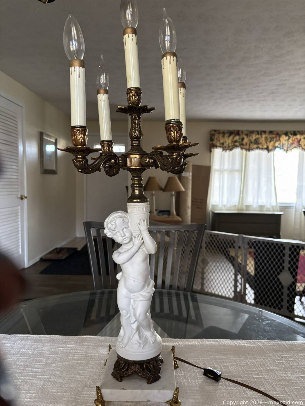Vintage Ornate Cherub Electrified Candelabra | Maxsold