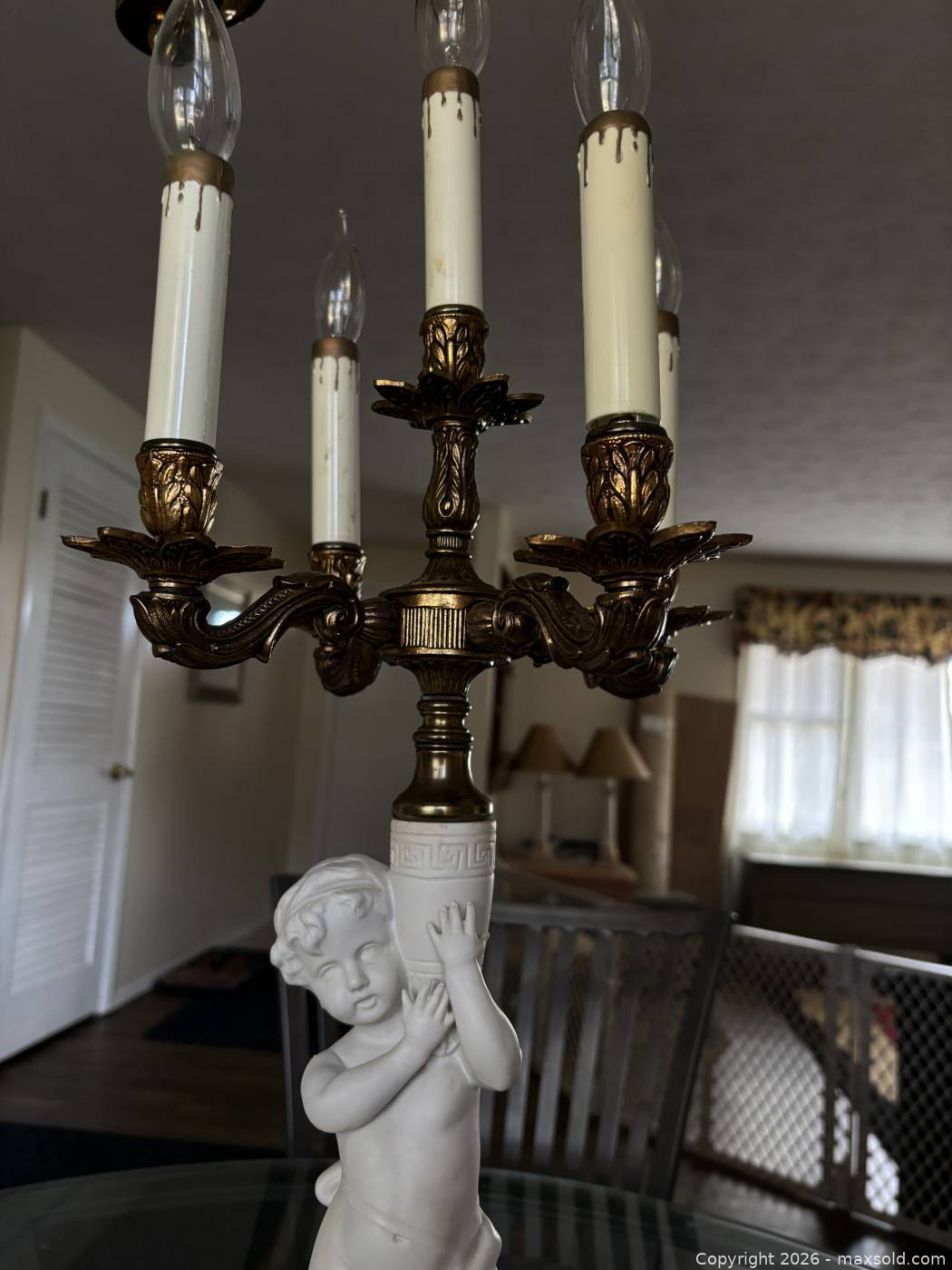 Vintage Ornate Cherub Electrified Candelabra | Maxsold
