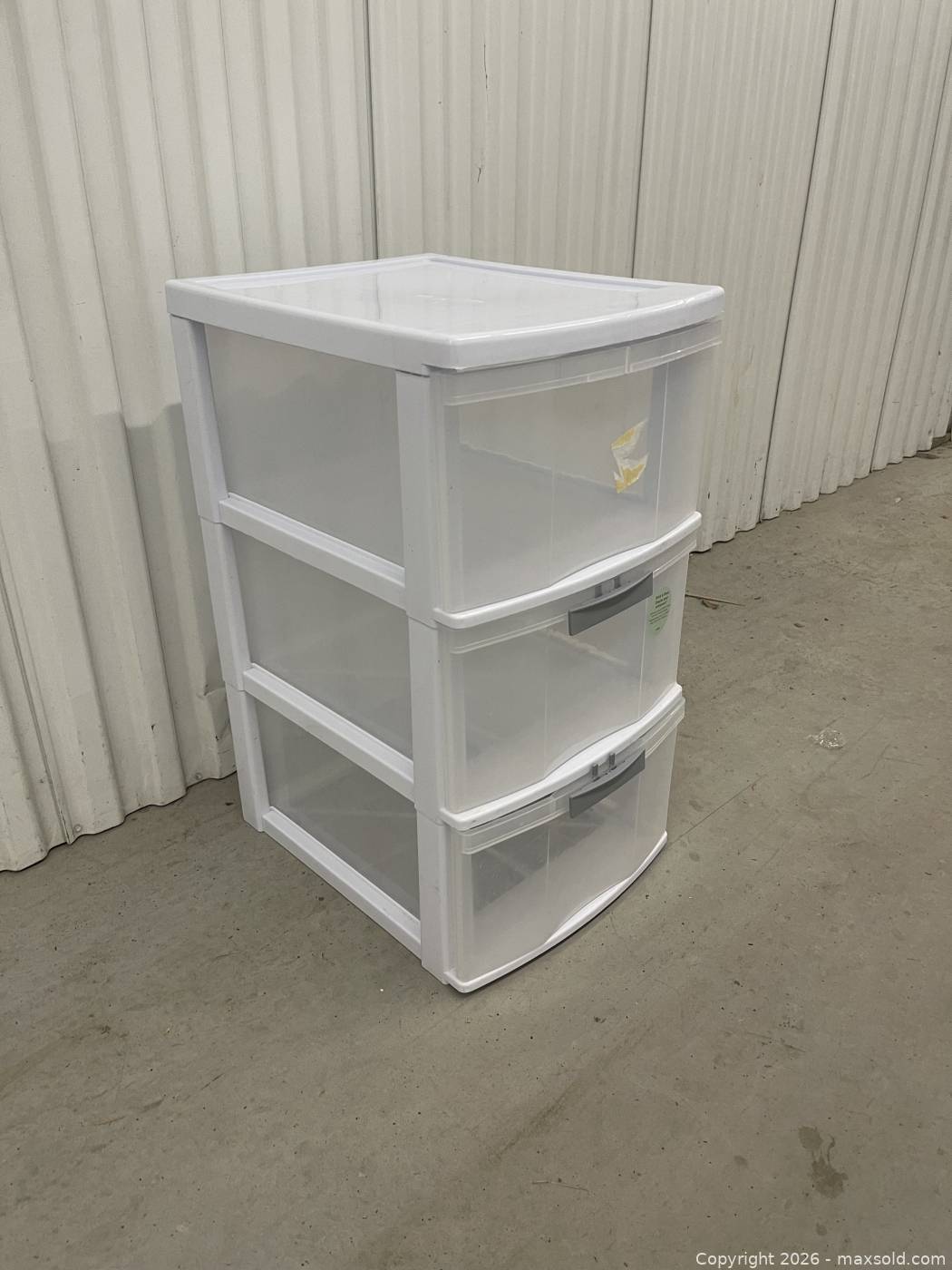 White Translucent Plastic 3-Drawer Stackable Organizer | Maxsold