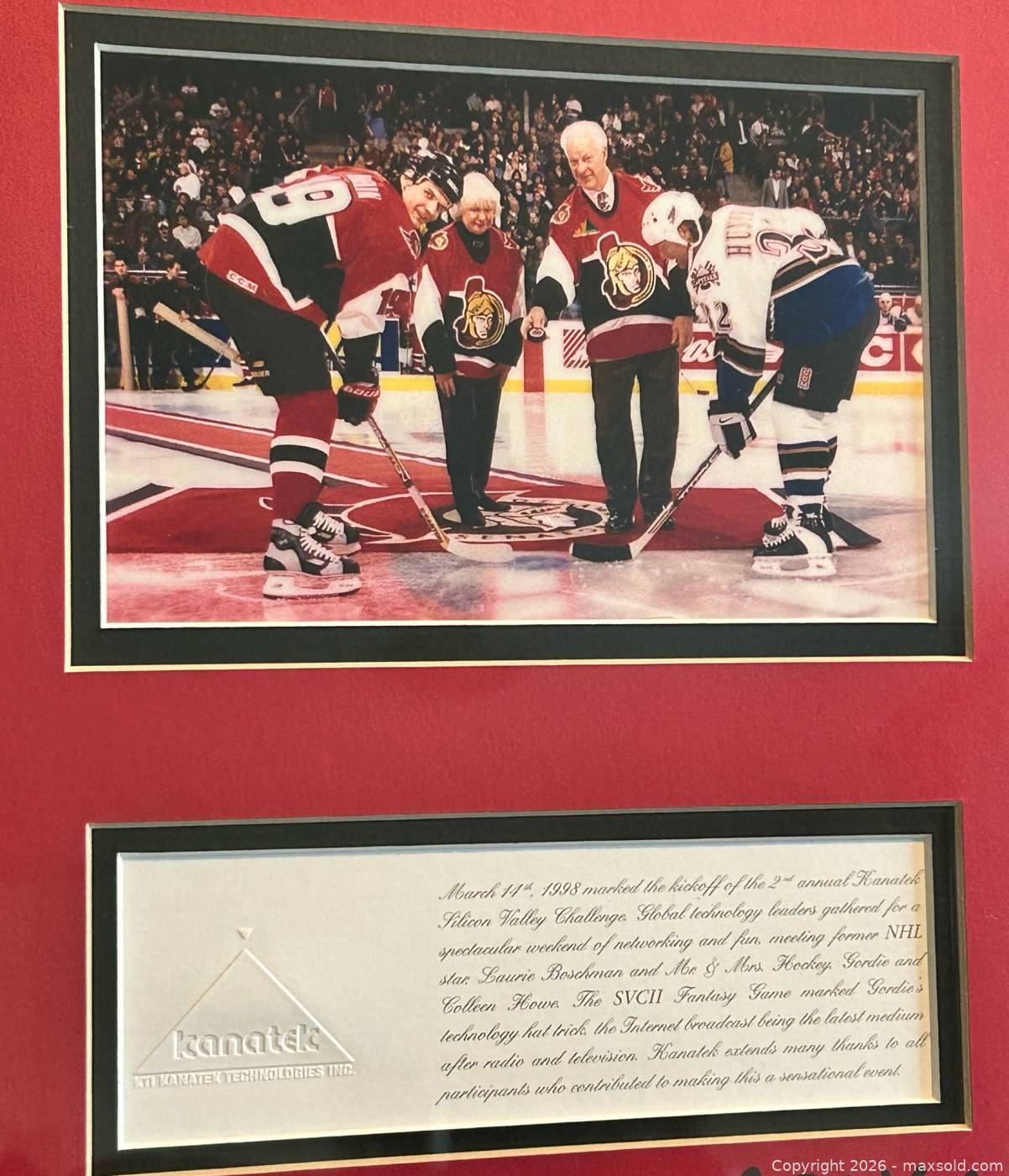 Gordie & Colleen Howe Signed Framed Hockey Memorabilia Display | Maxsold