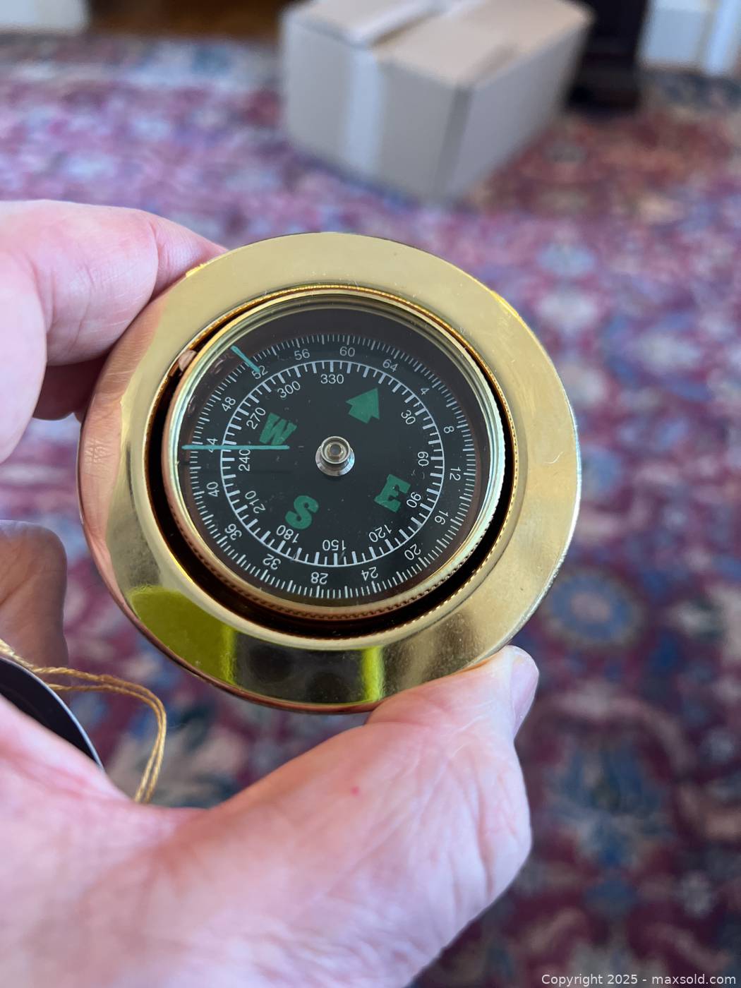 Brass Table Top Compass in Box New Vintage Taiwan | Alpharetta (Georgia ...