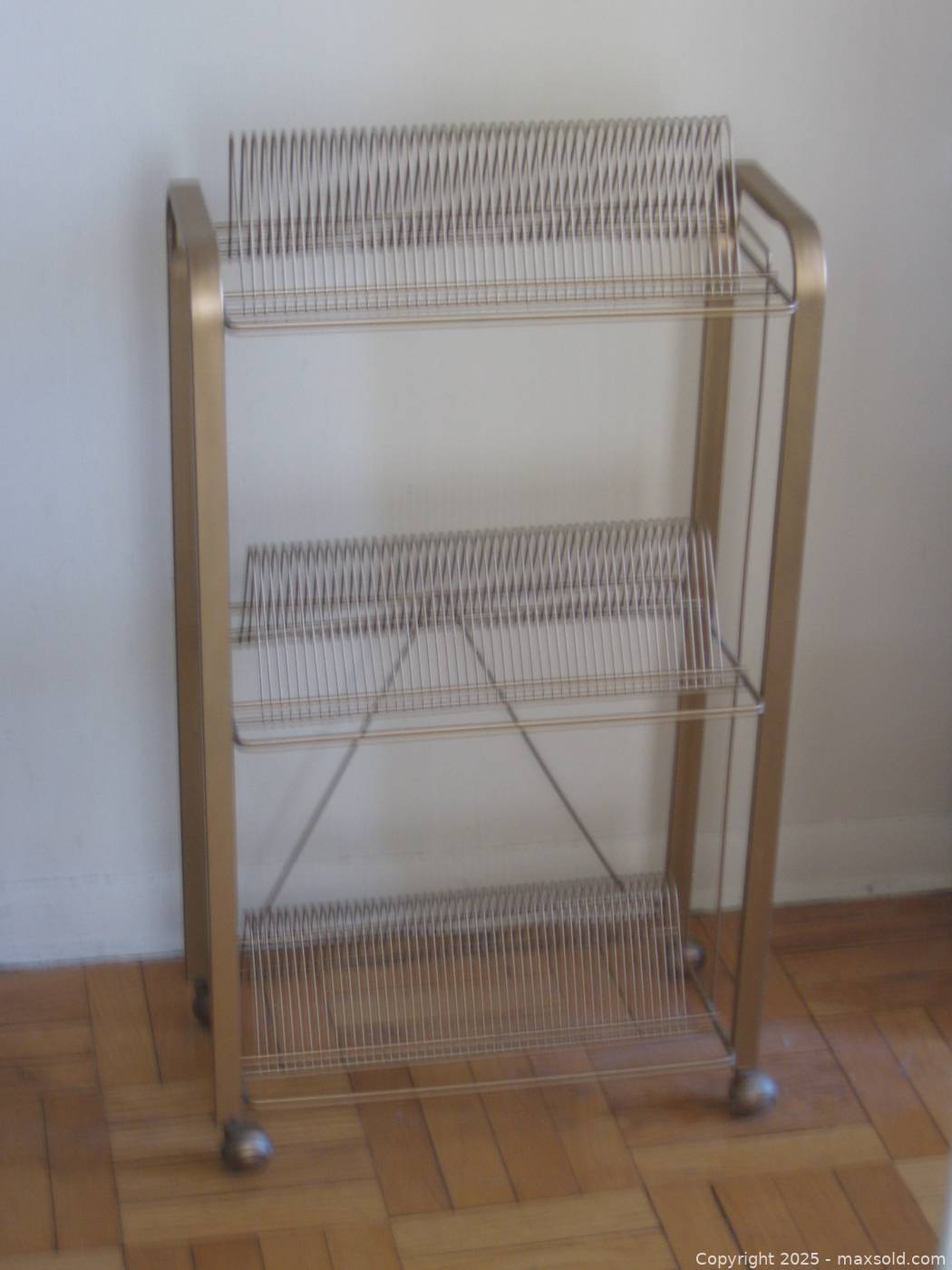 MCM RARE 3 tiered wire record rack on wheels. Holds 150 | Toronto ...