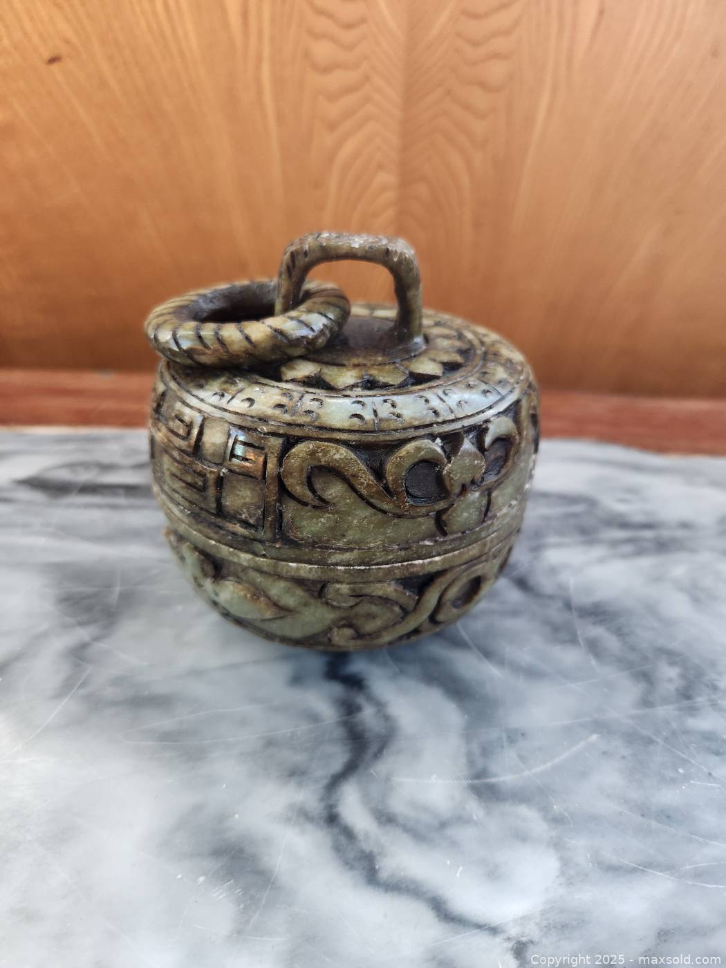 stone carved good luck charm lidded container | New Westminster ...