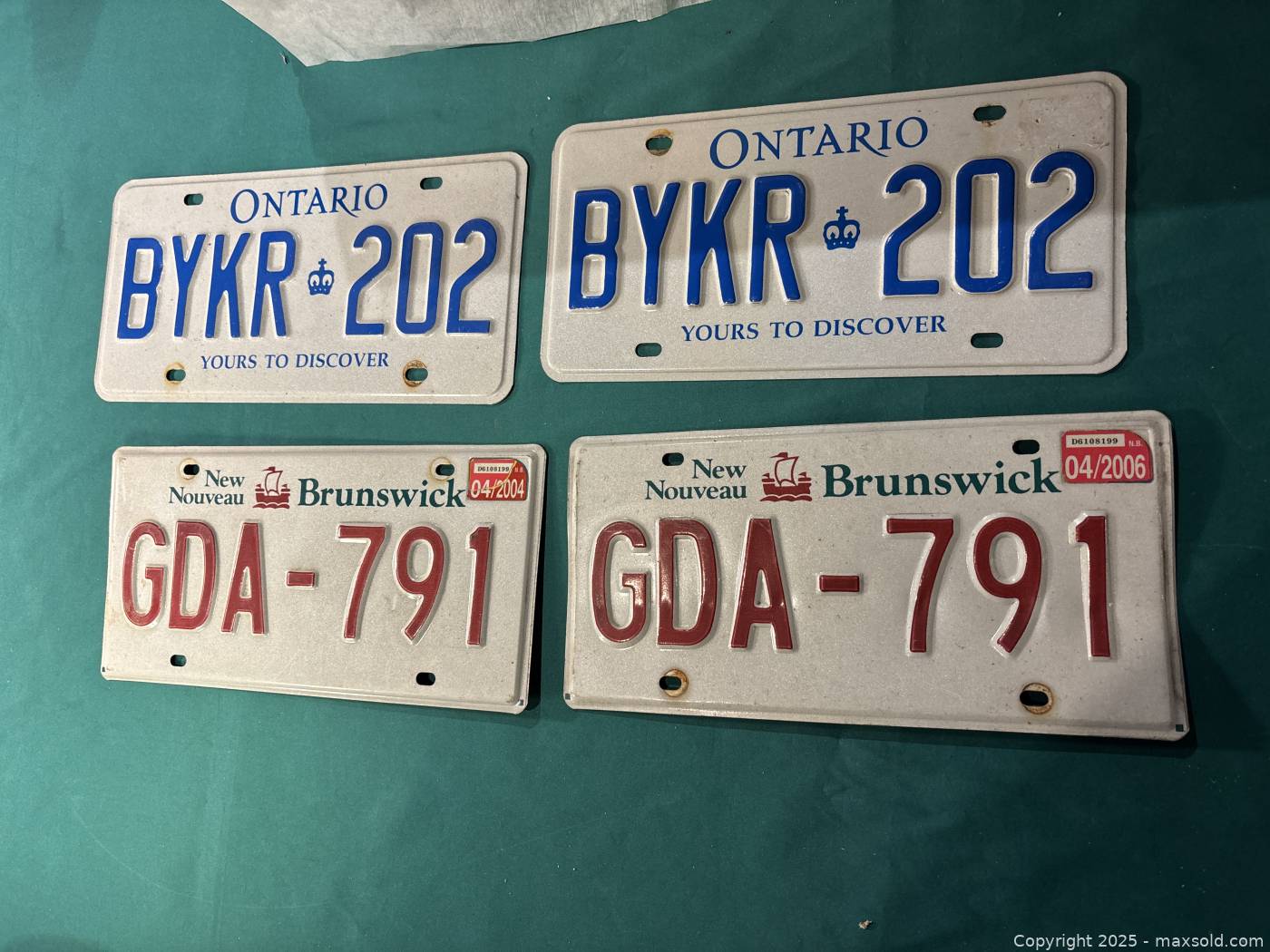 Vintage Canadian License Plates Collection (4) | Aurora (Ontario ...