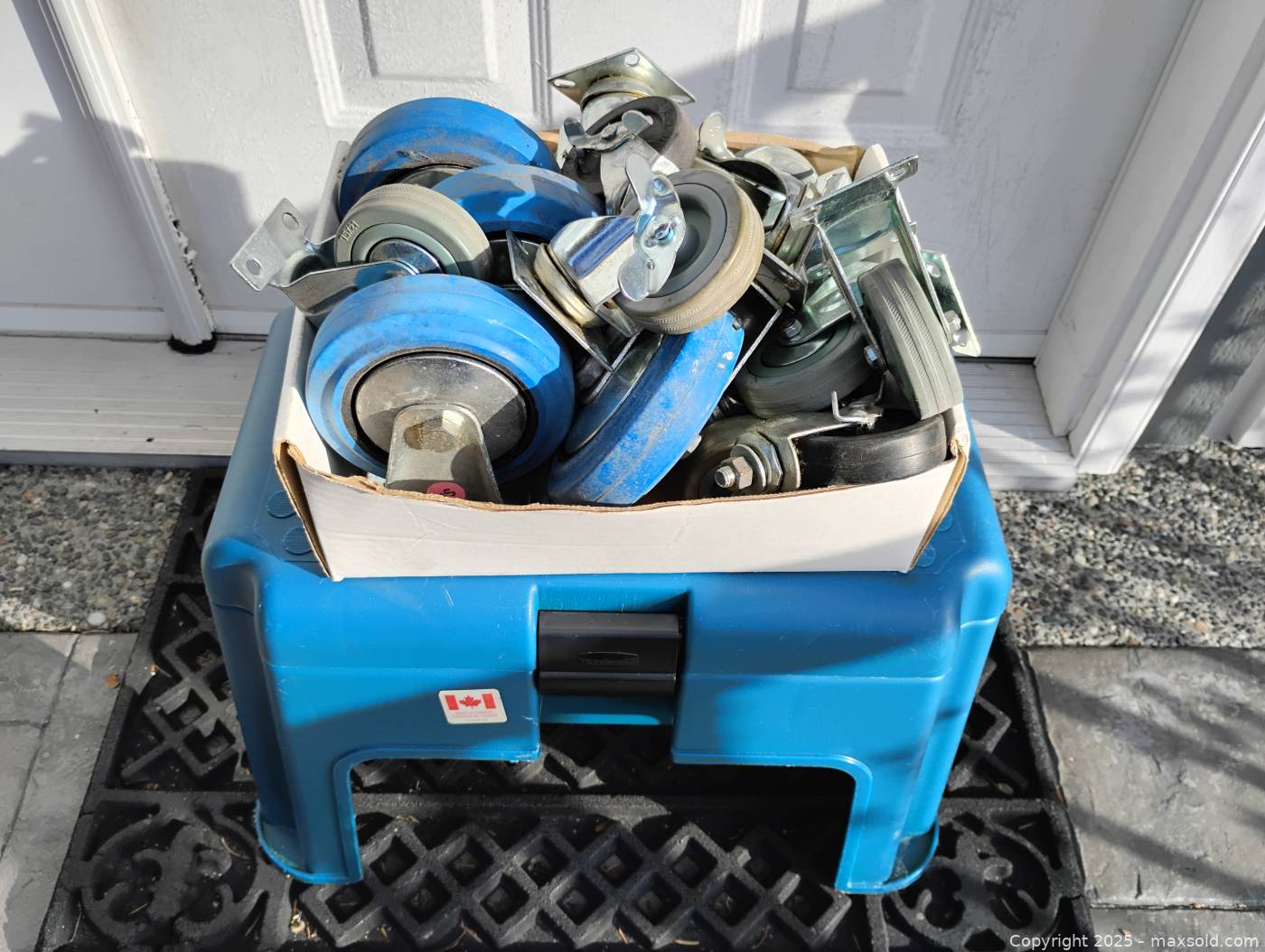 Casters and Rubbermaid step stool with storage | Delta (British ...