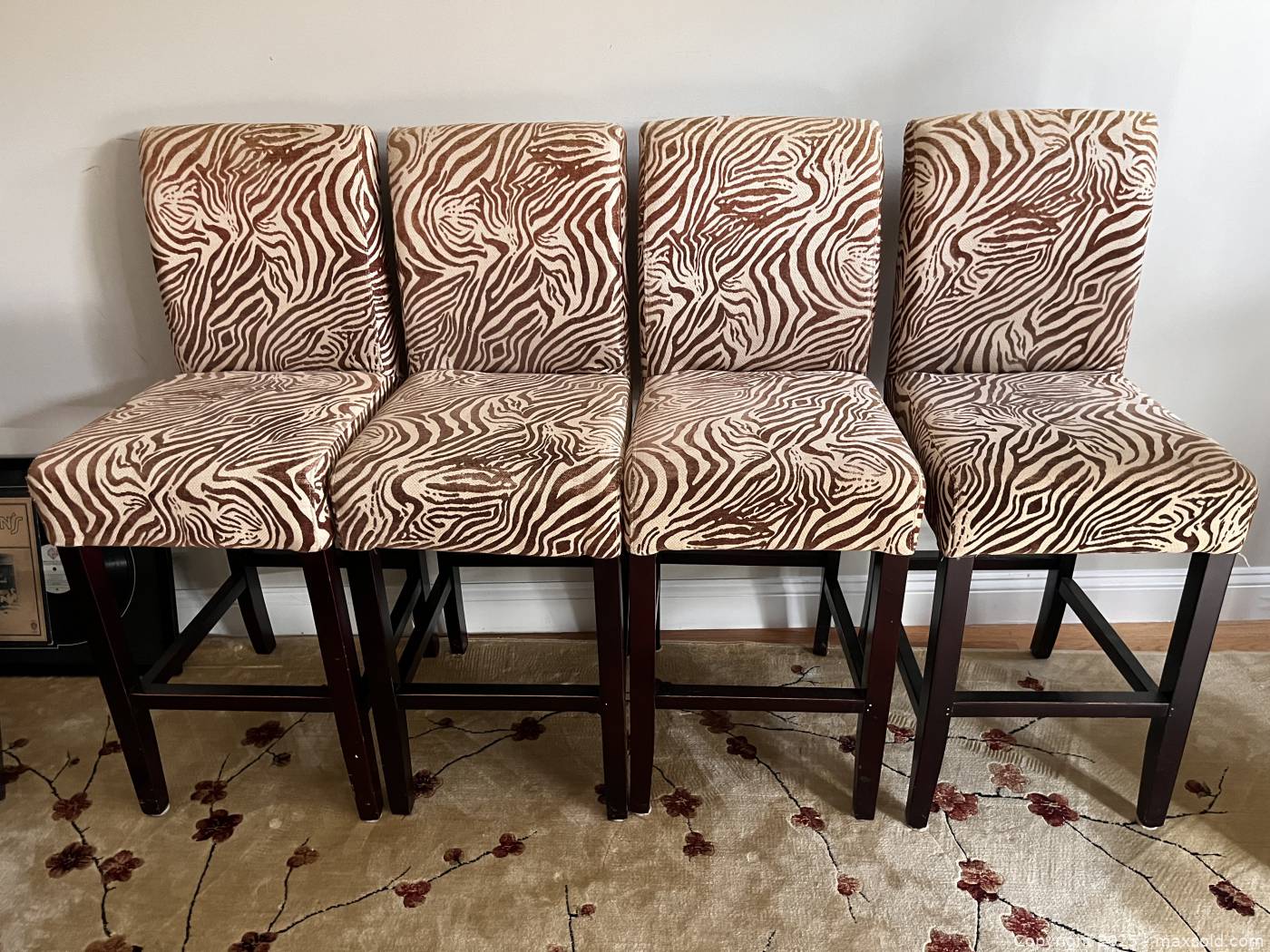 4 Zebra Counter / Bar Stools | Wayland (Massachusetts, USA) SELLER ...