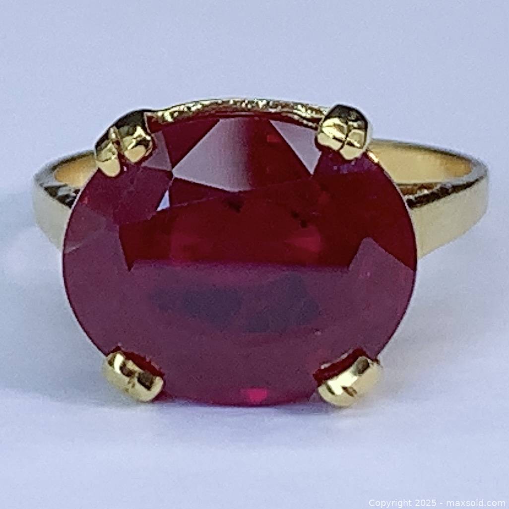 8.30ct Oval Pigeon Blood Ruby Gemstone Ring 925 Sterling Silver ...