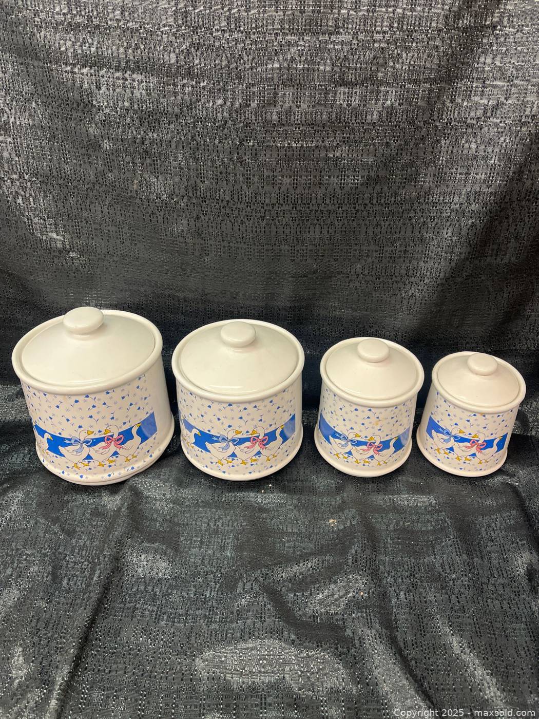 Ceramic Canister Set with Geese and Floral Accents, 4 Pieces | Renfrew ...