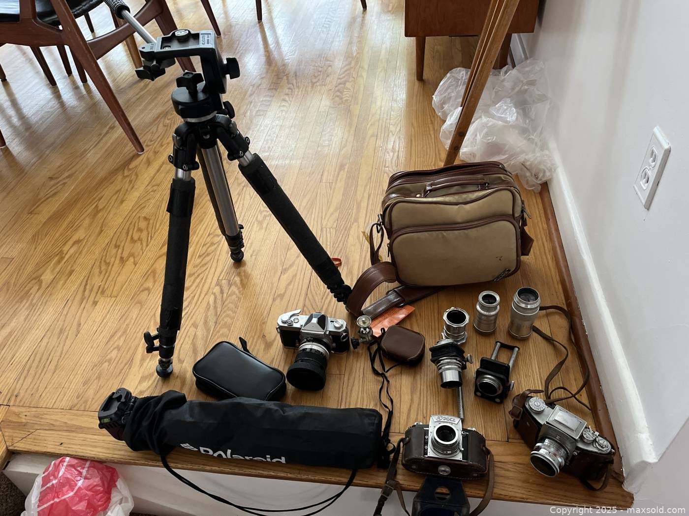 Vintage cameras and camera equipment including newer high-end Manfrotto ...