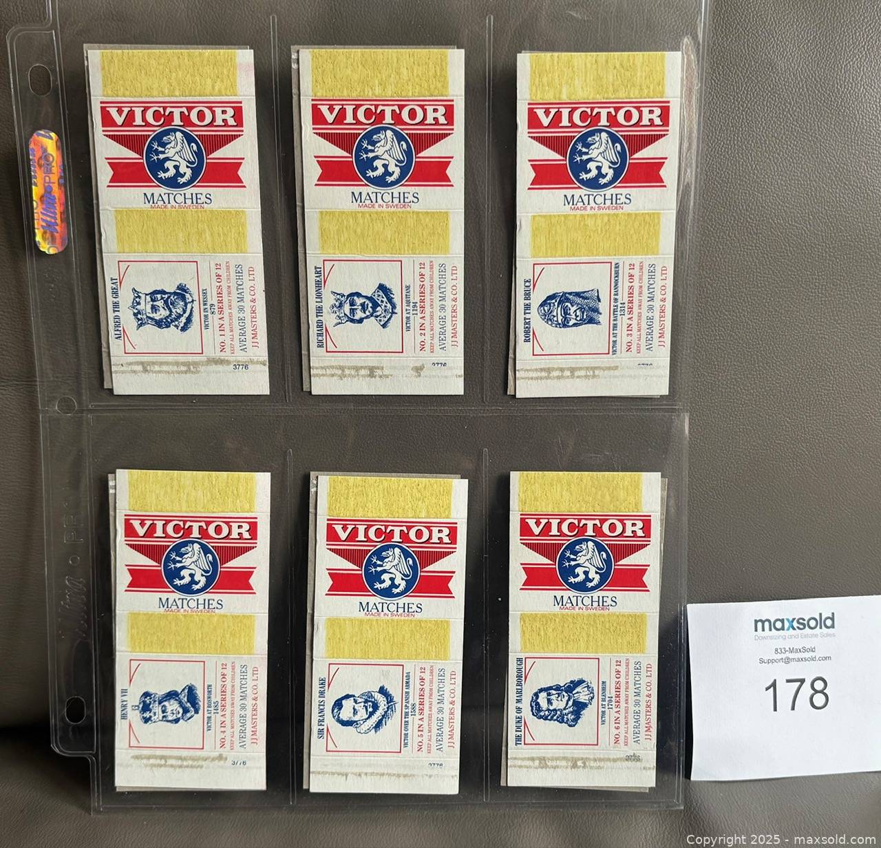Complete Set of 12 Victor Matchbook Covers from Sweden | Ottawa ...