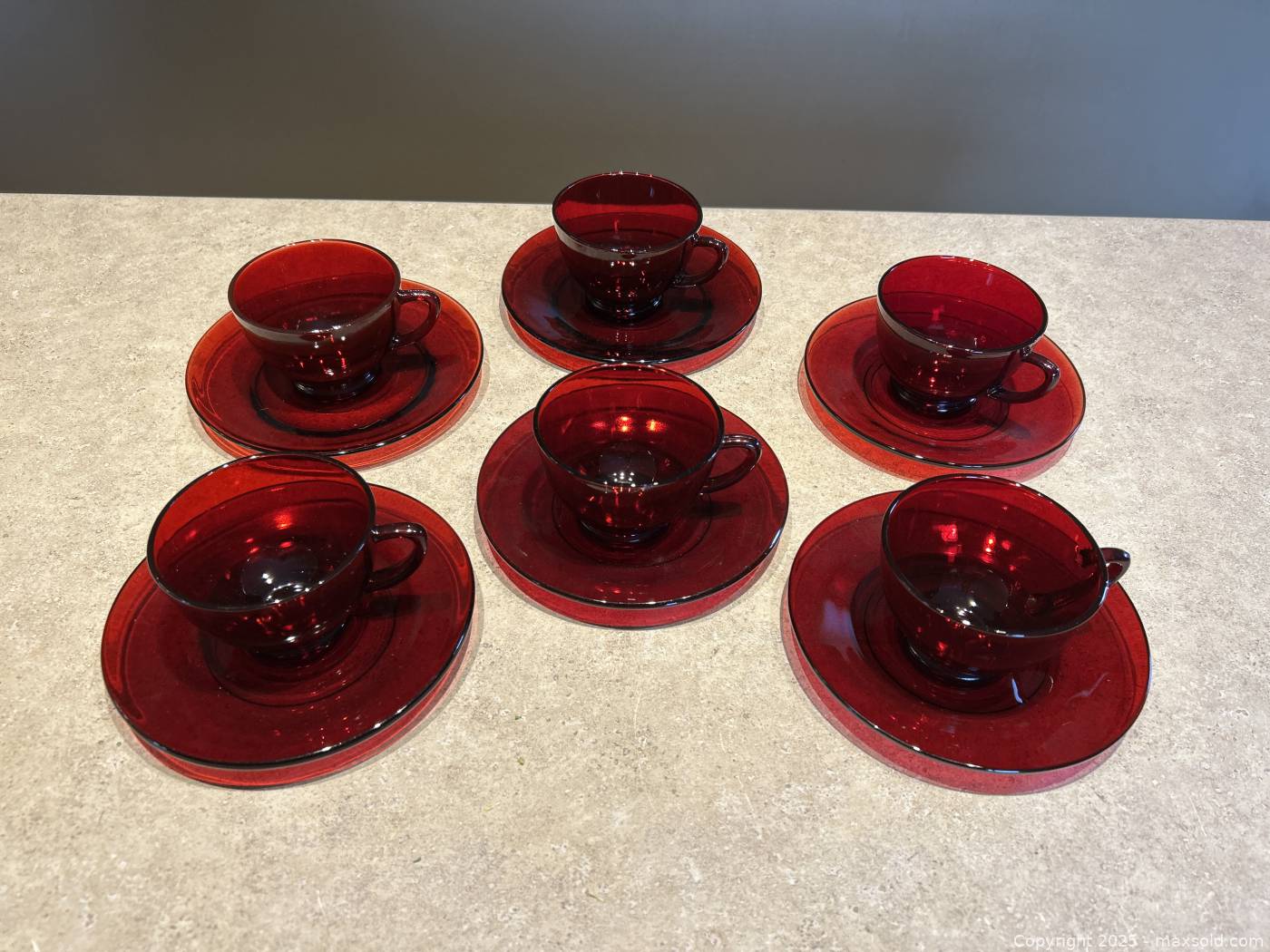 Vintage Ruby Red Glass Teacup and Saucer Set | London (Ontario, Canada ...