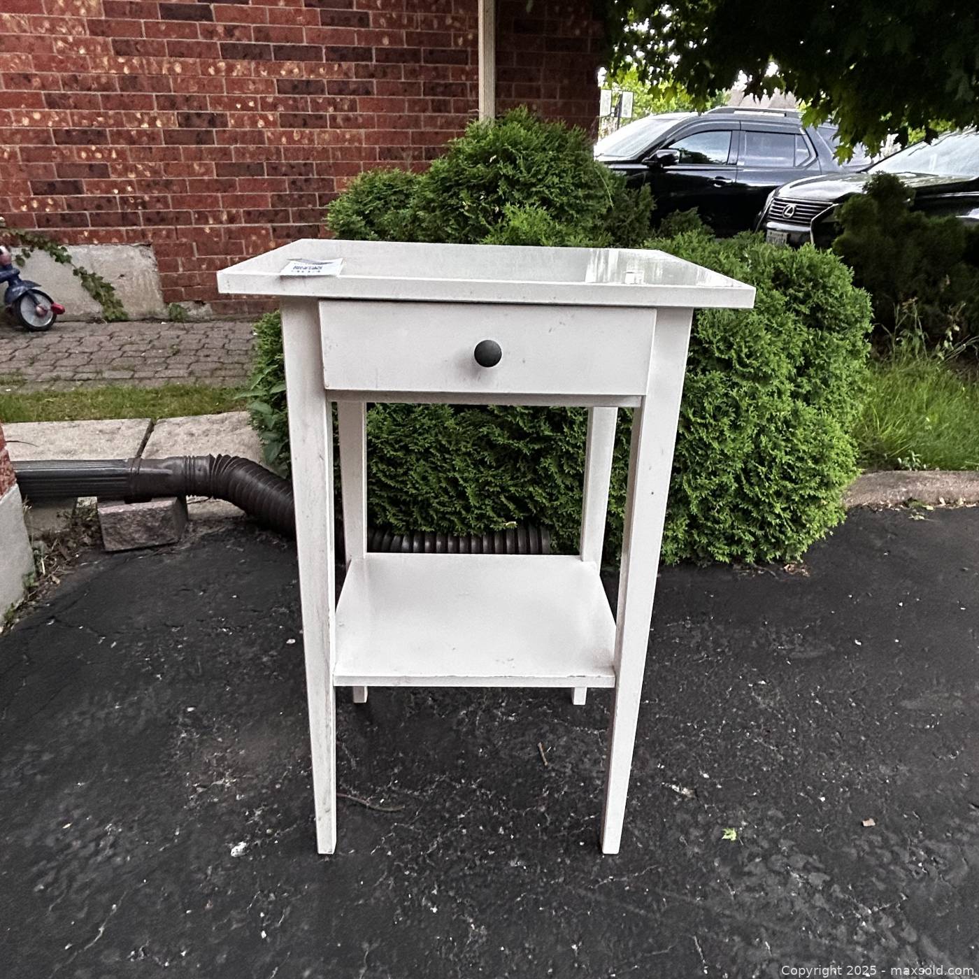 IKEA HEMNES 21519 White Wooden Side Table with Drawer and Open Shelf ...