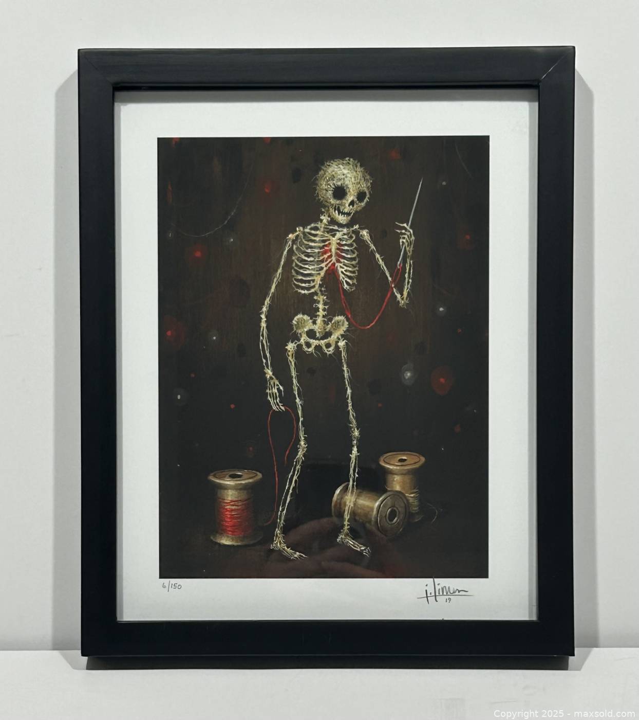 "Red Thread" Numbered 6/150 Framed Print Of Skeleton by Artist Jason ...