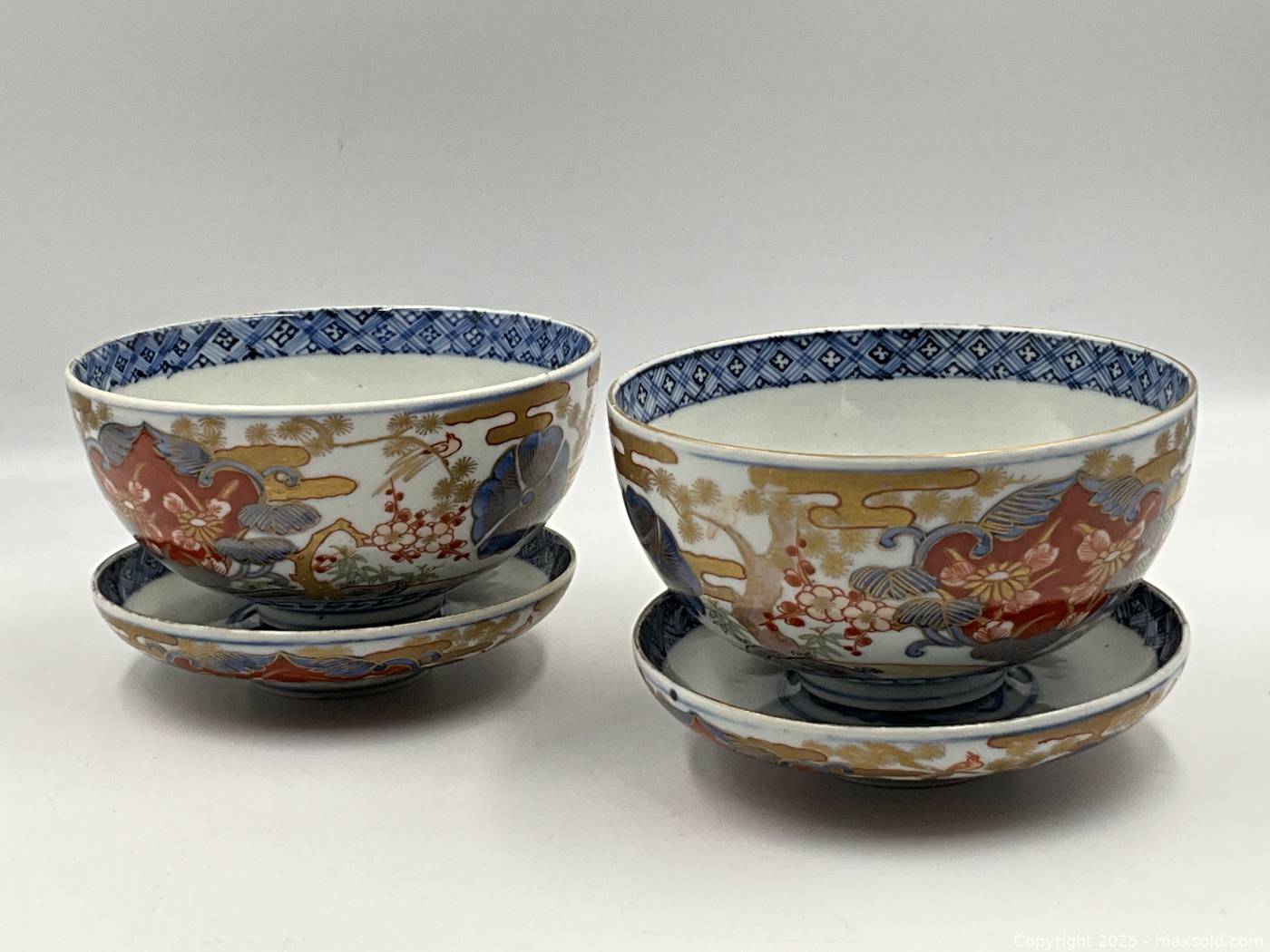 Pair of Hand Painted Asian Bowls and Saucers | Oakville (Ontario ...