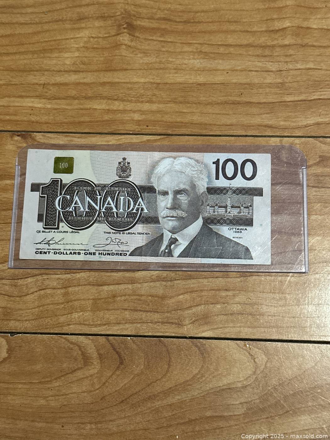 Canadian $100 Banknote with Visible Serial and Signatures | Toronto ...