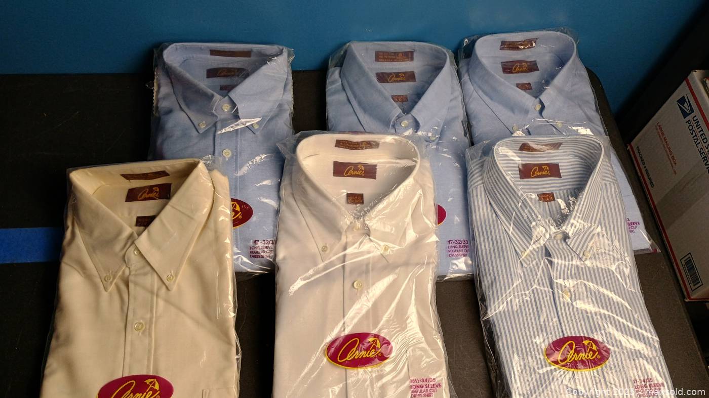 Lot of six men's dress shirts new in the package | Waterford Works (New ...