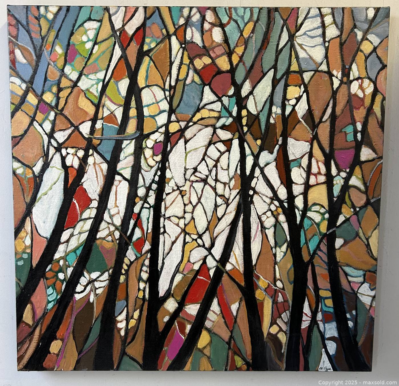 "Stainglass Summer" Acrylic Painting On Stretched Canvas Artist Signed ...