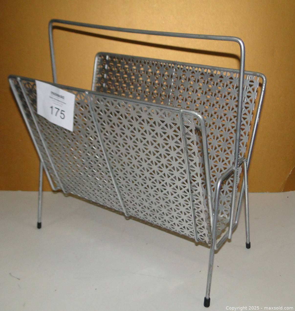 Vintage MCM 1970's Silver Metal Magazine Stand or Holder | Delta ...