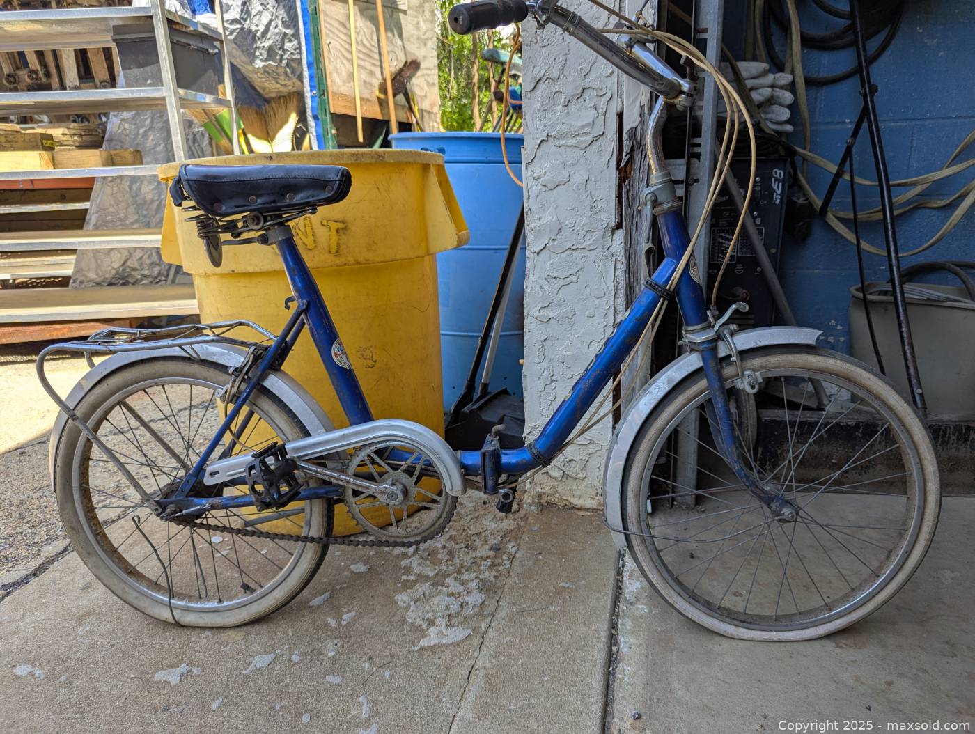 Vintage folding bicycle, Blue Needs TLC | Folcroft (Pennsylvania, USA ...