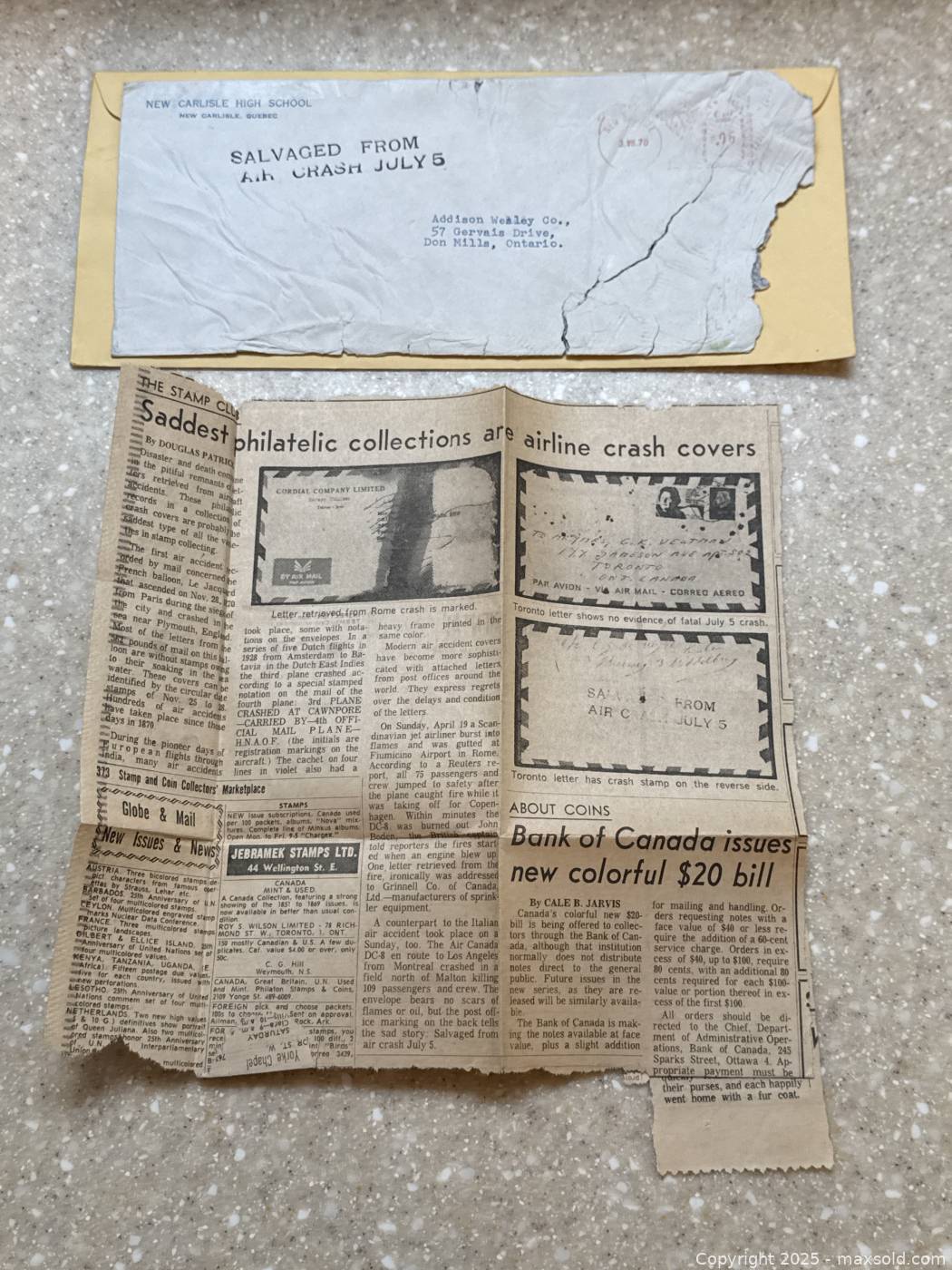 Air Canada Flight 621 Crash Envelope c.1970 | Toronto (Ontario, Canada ...